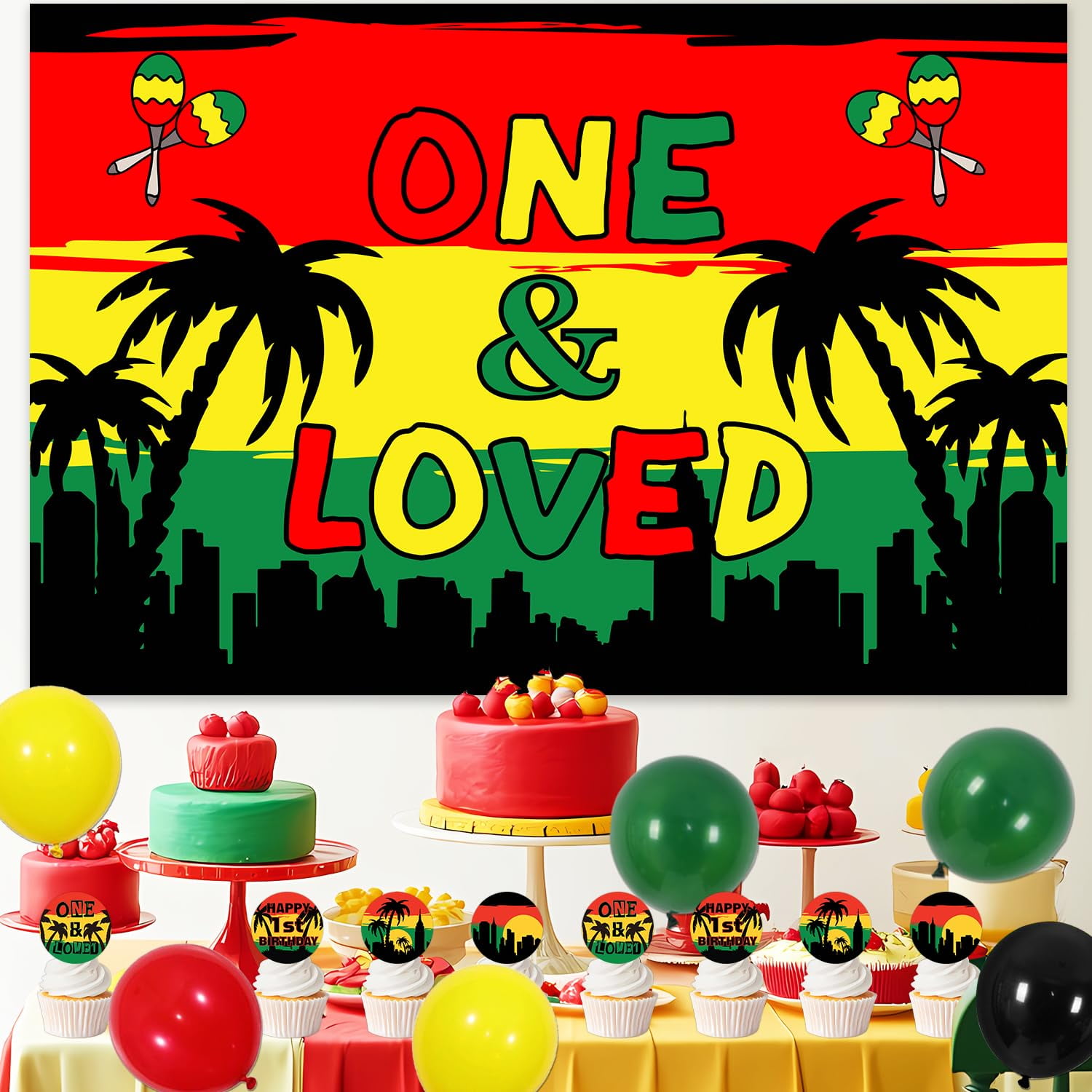 First Birthday AJH3 Party Decoration One and Loved First Birthday ...