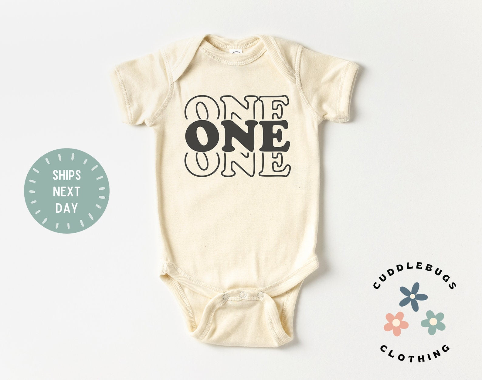 First Birthday Baby Onesies Bodysuit, Retro One Year Birthday Bodysuit, One Year Old Boy Girl ...