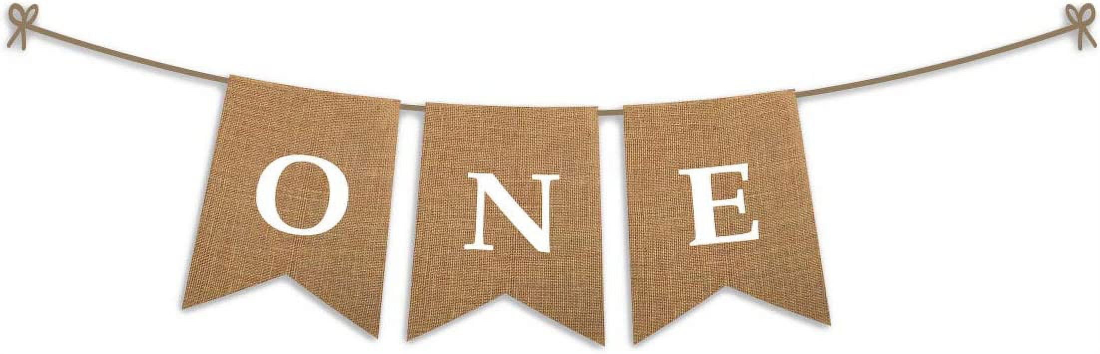 First Birthday Burlap Banner, ONE Theme High Chair Decoration for Boy ...