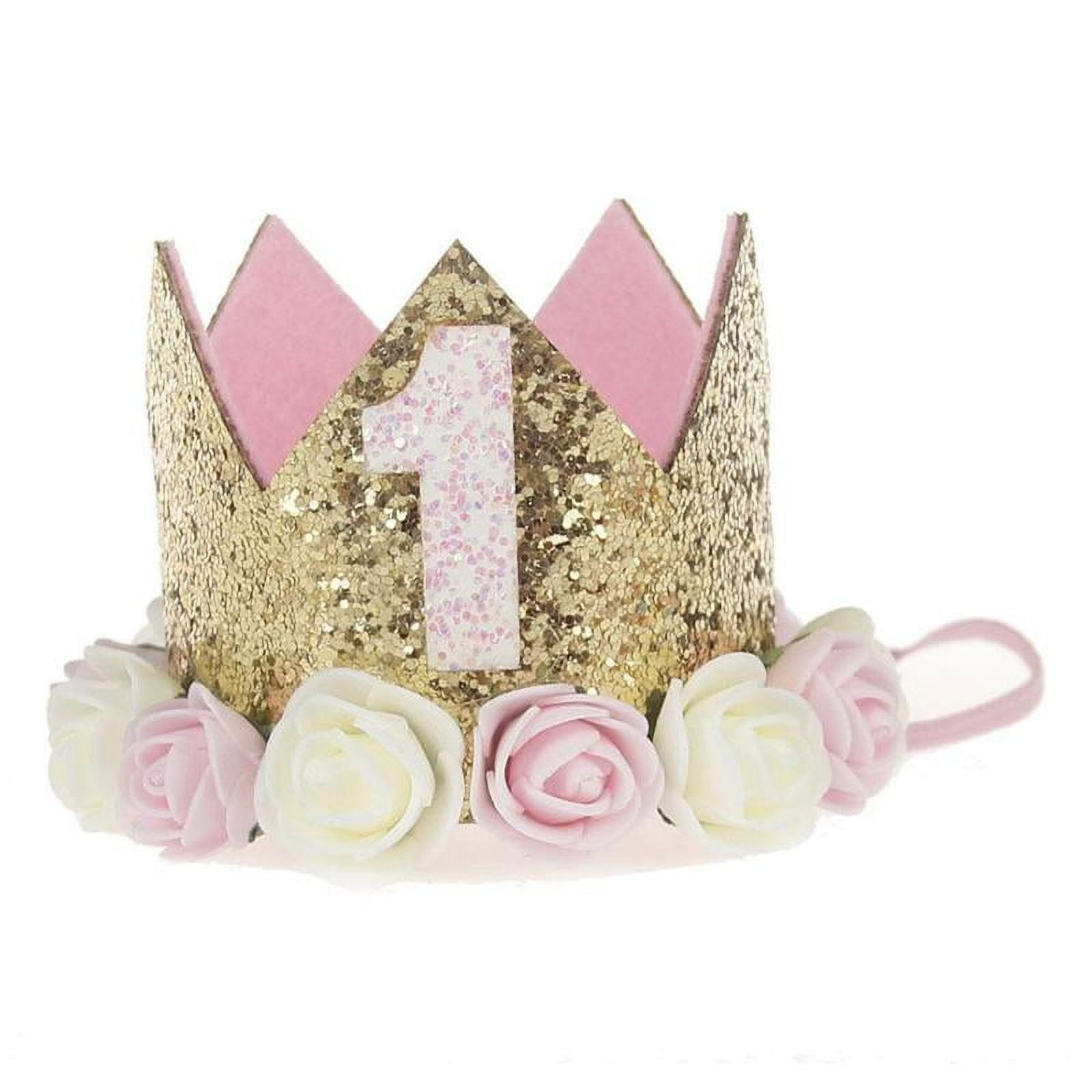 First Birthday Party Hat for Baby Girl Flower Princess Crown Decor Baby ...