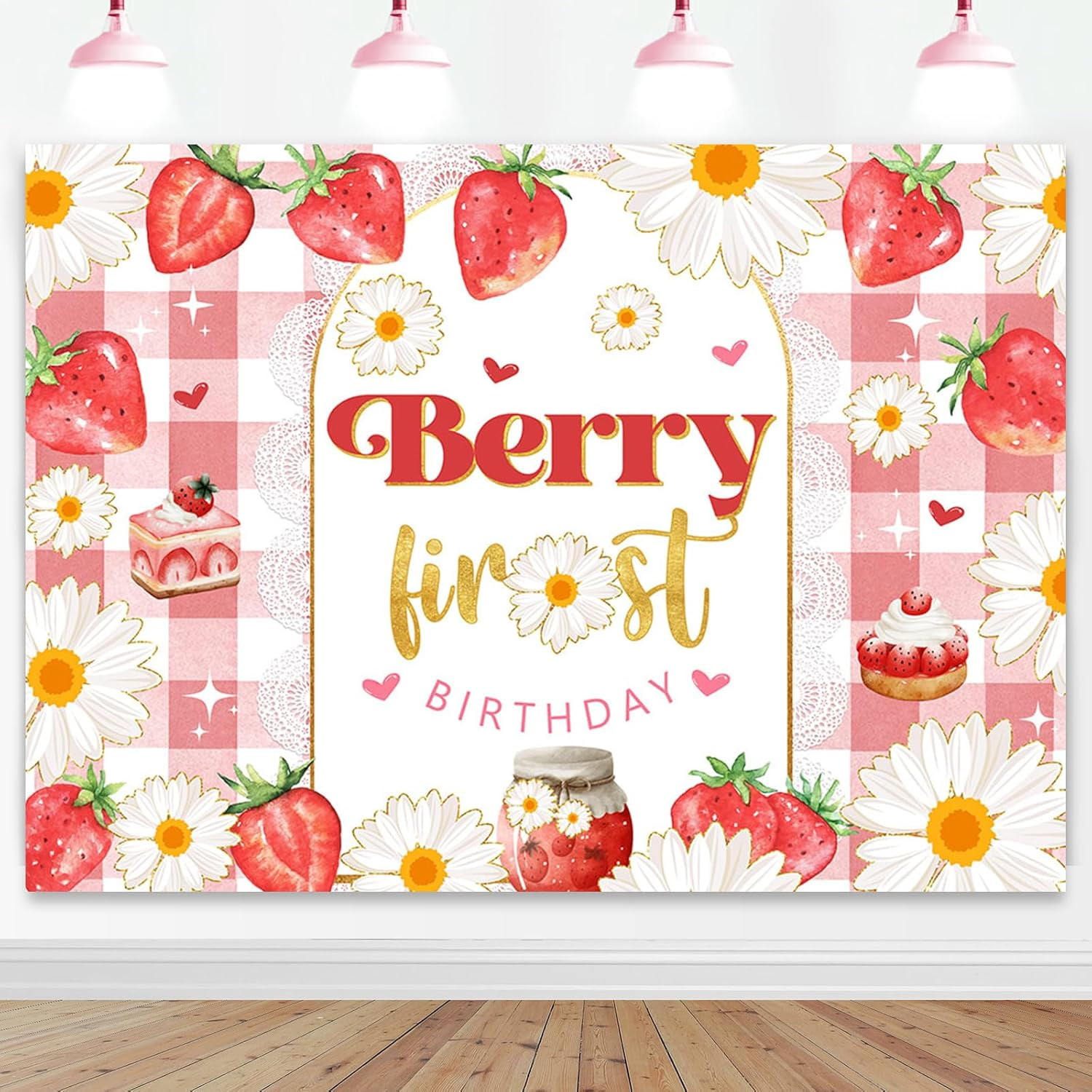 First Birthday Pretty Backdrop Our Berry Sweet is Turning One Baby ...