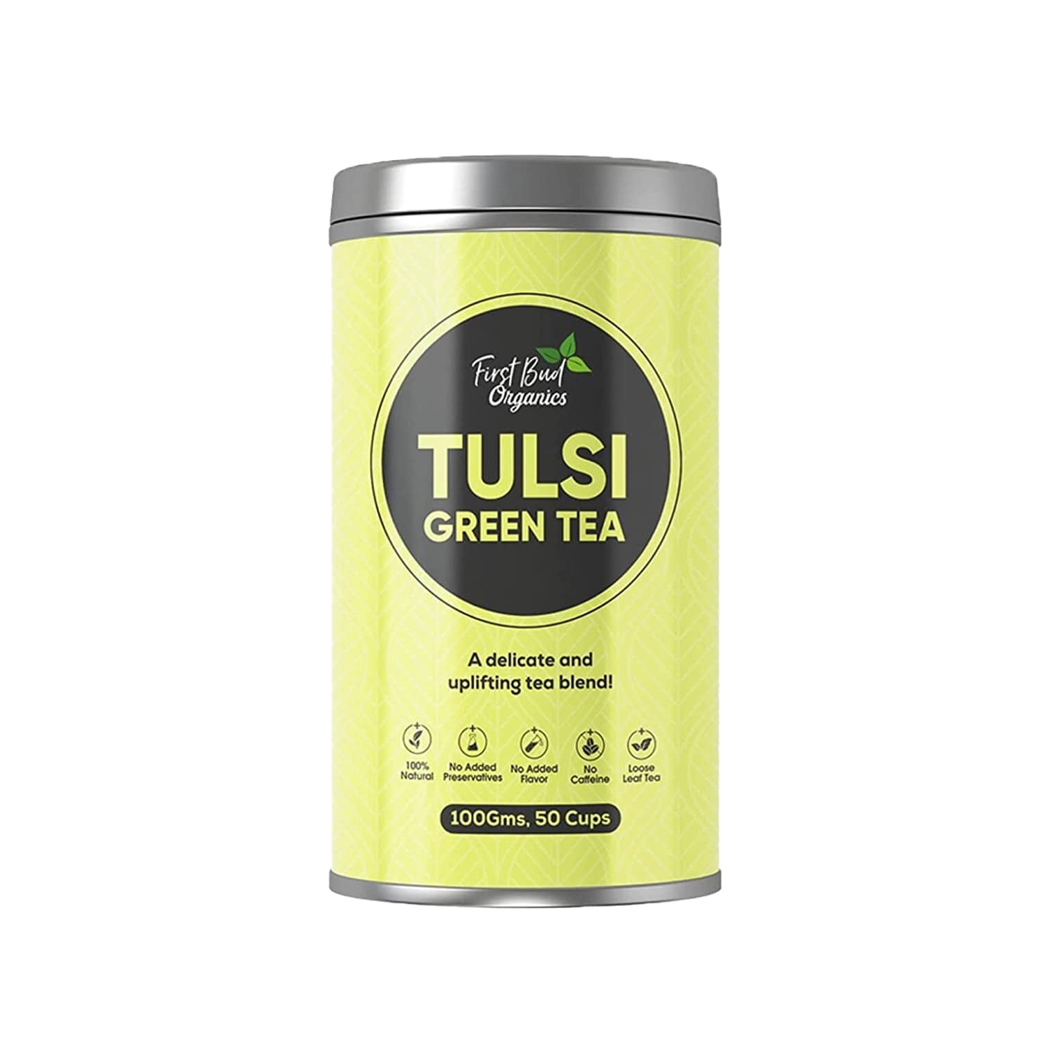 First Bud Organics Tulsi Green Tea Loose Leaves with Rama Tulsi and ...