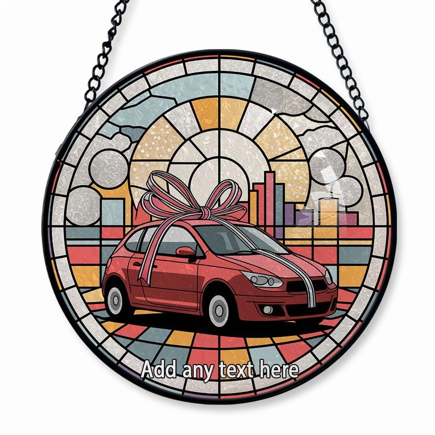 First Car Stained Glass Suncatcher Window Hanging – Custom Text Window ...