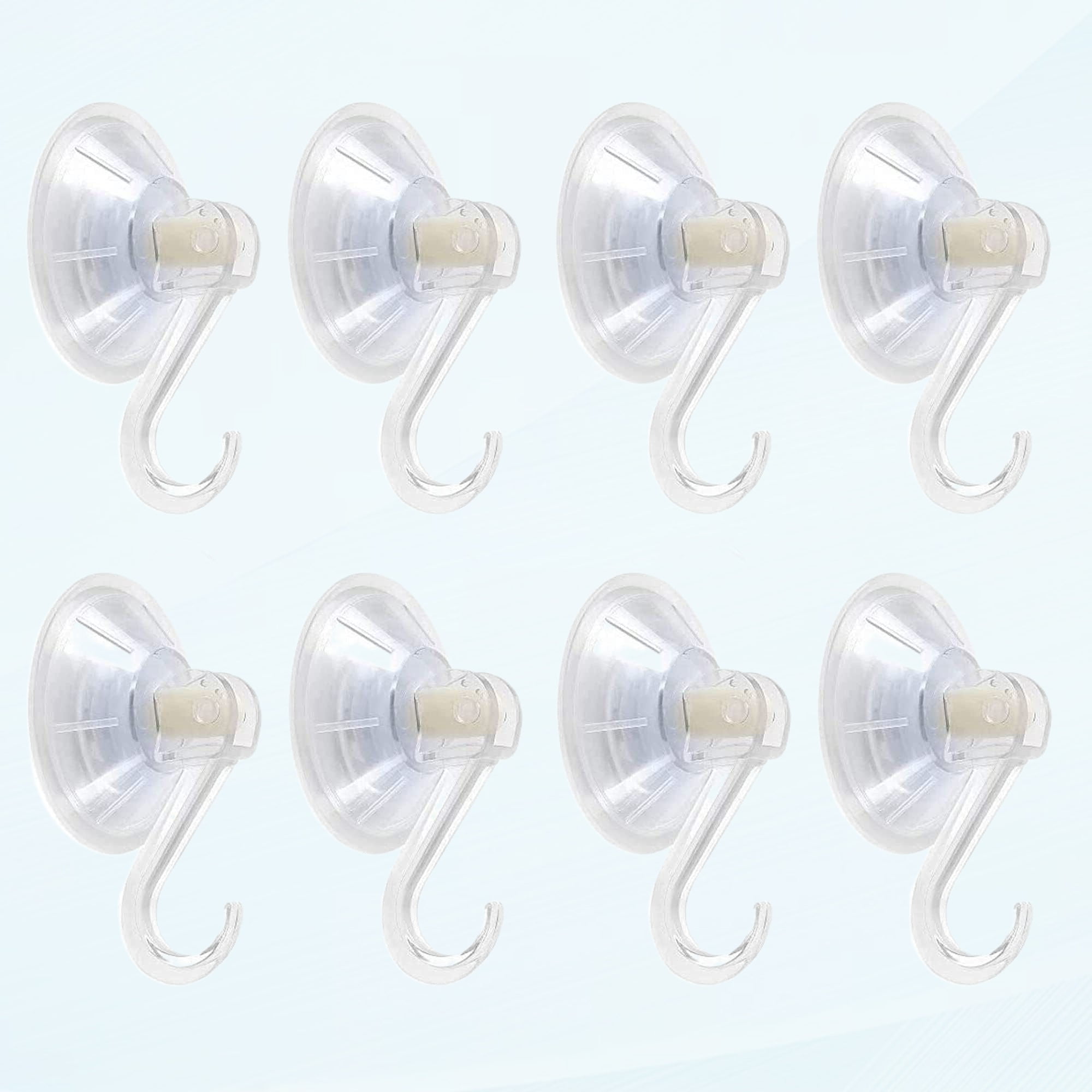 First Choice Clear Plastic Suction Cup Hooks, 8-Pack Extra Heavy Duty ...
