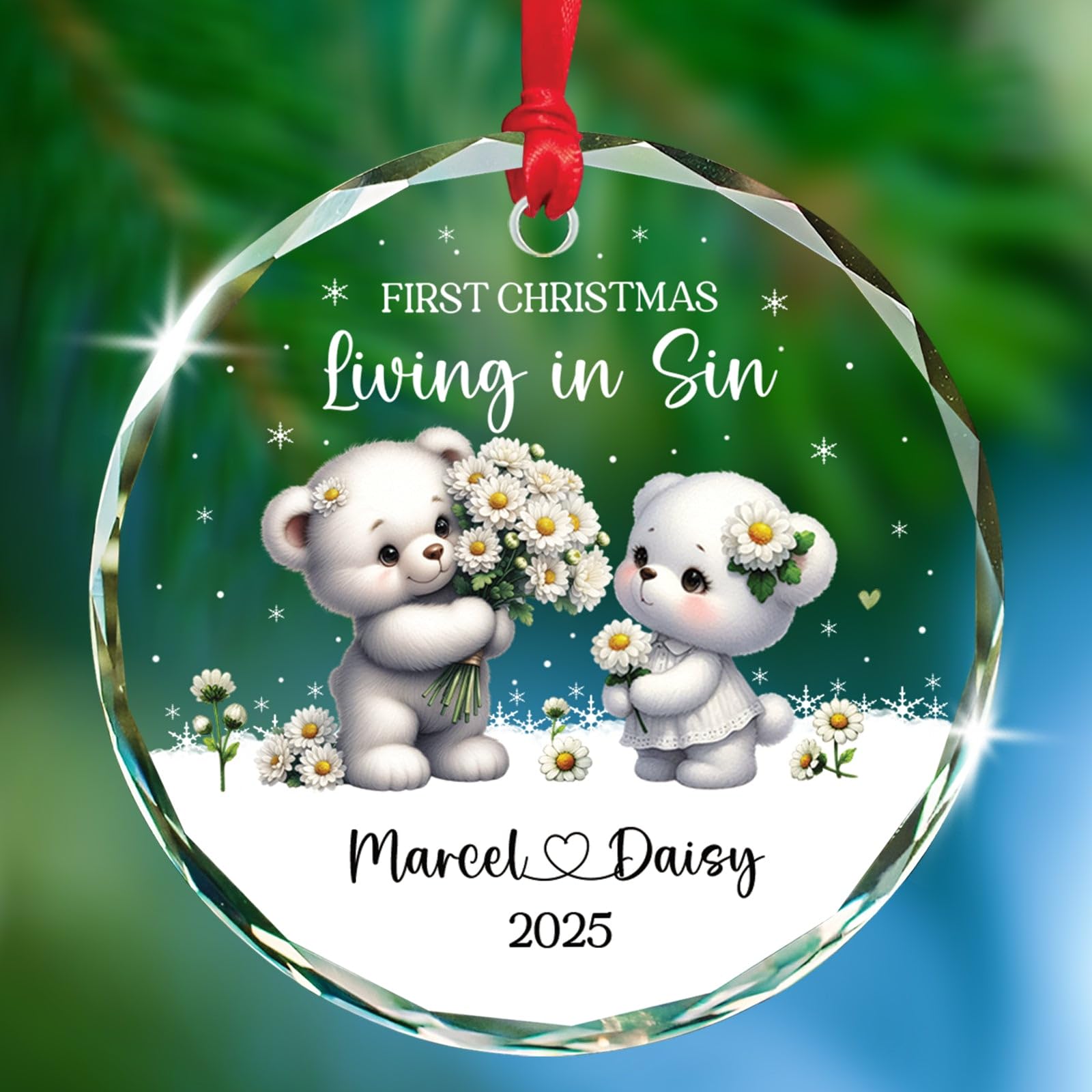 First Christmas Living in Sin Glass Ornament Christmas Tree 2025 ...