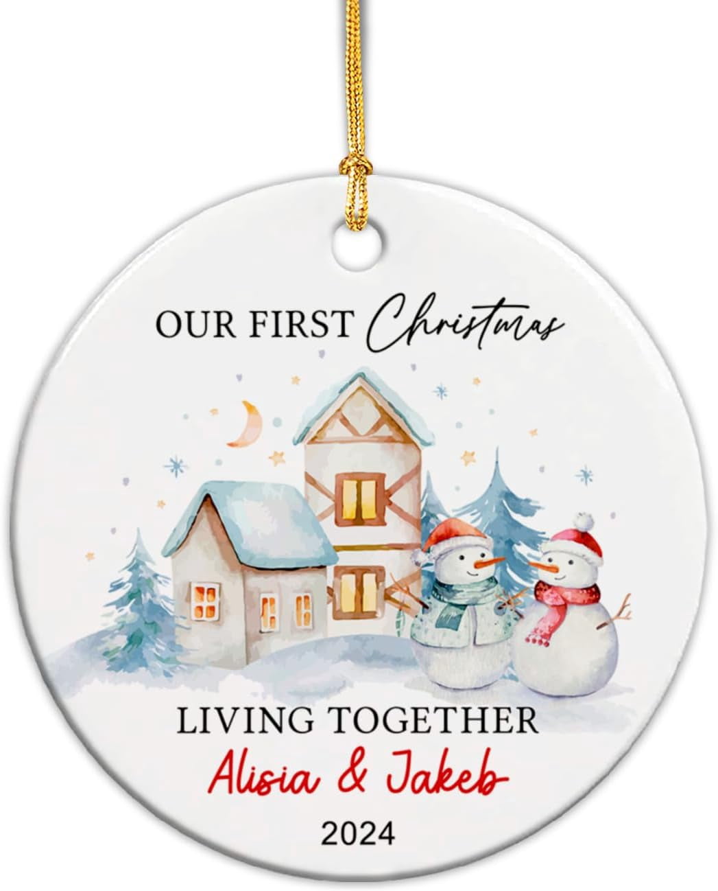 Our First Christmas Living Together Xmas Ornament 2025, Personalized ...