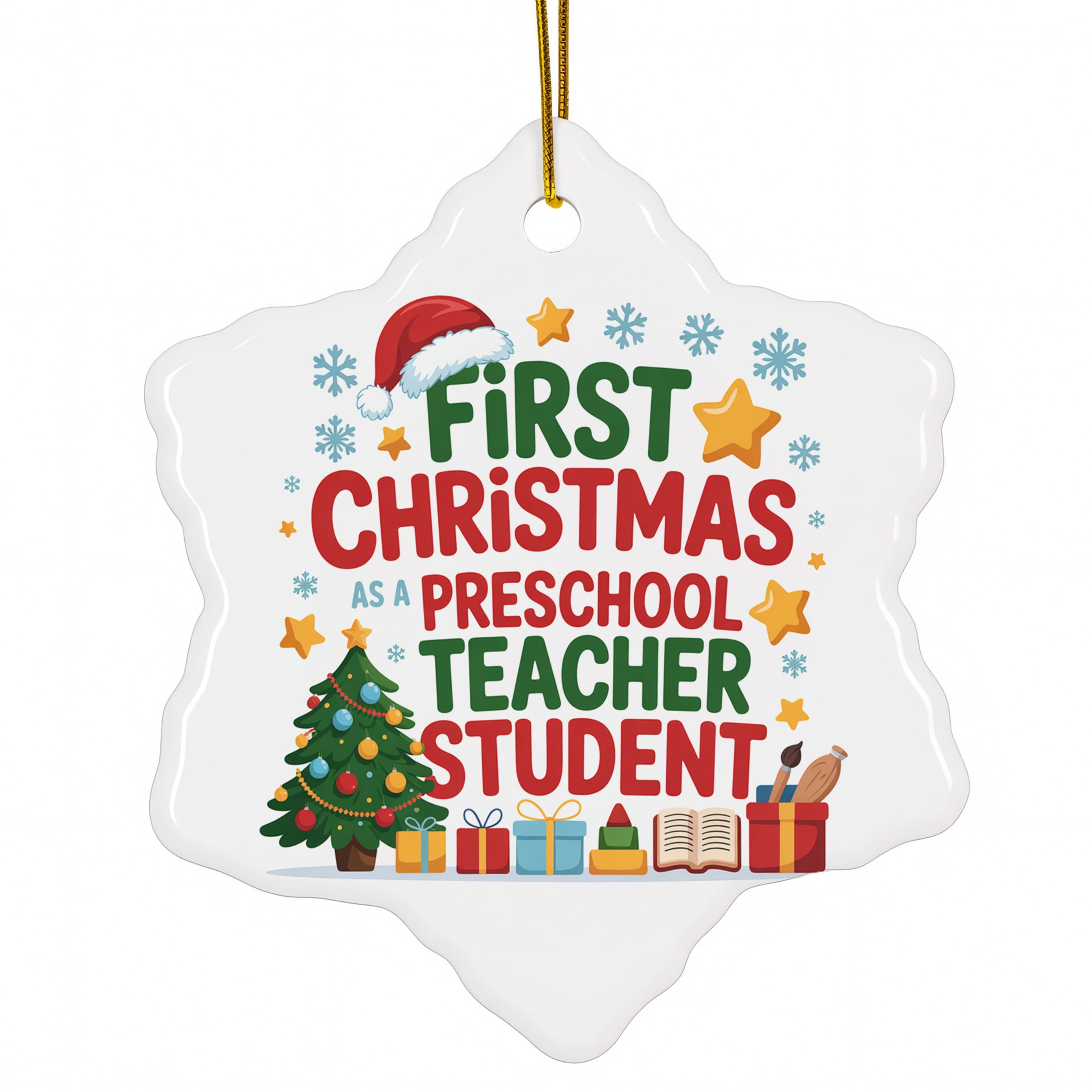 First Christmas as a Preschool Student, Christmas Ornament, Ceramic ...