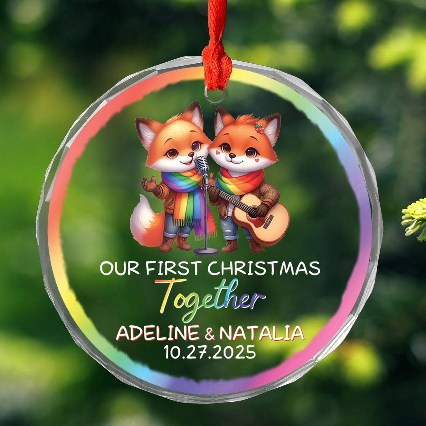 Our First Christmas Together Ornament 2025, Personalized Fox Couple 1st ...