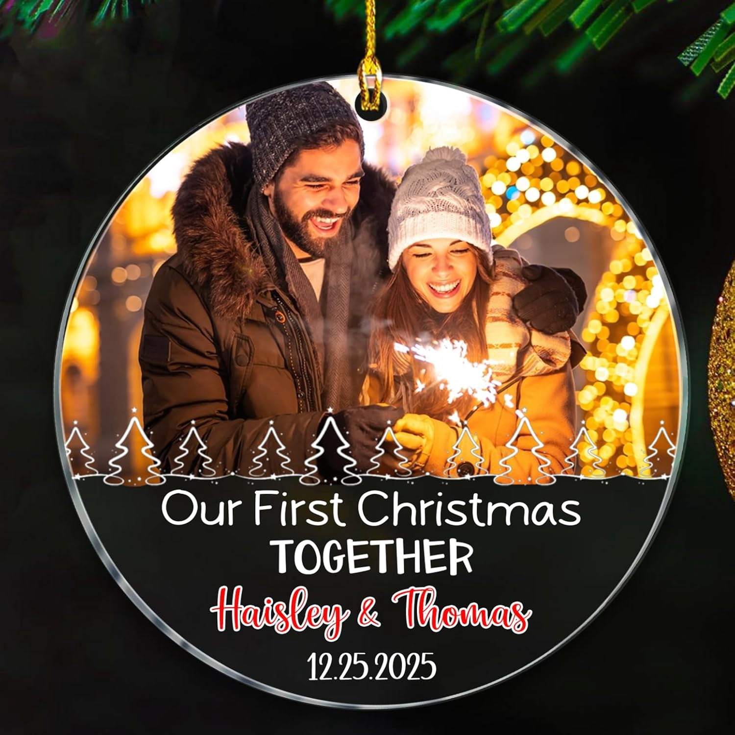 Our First Christmas Together Ornaments 2025, Photo/Date/Names Mr & Mrs ...