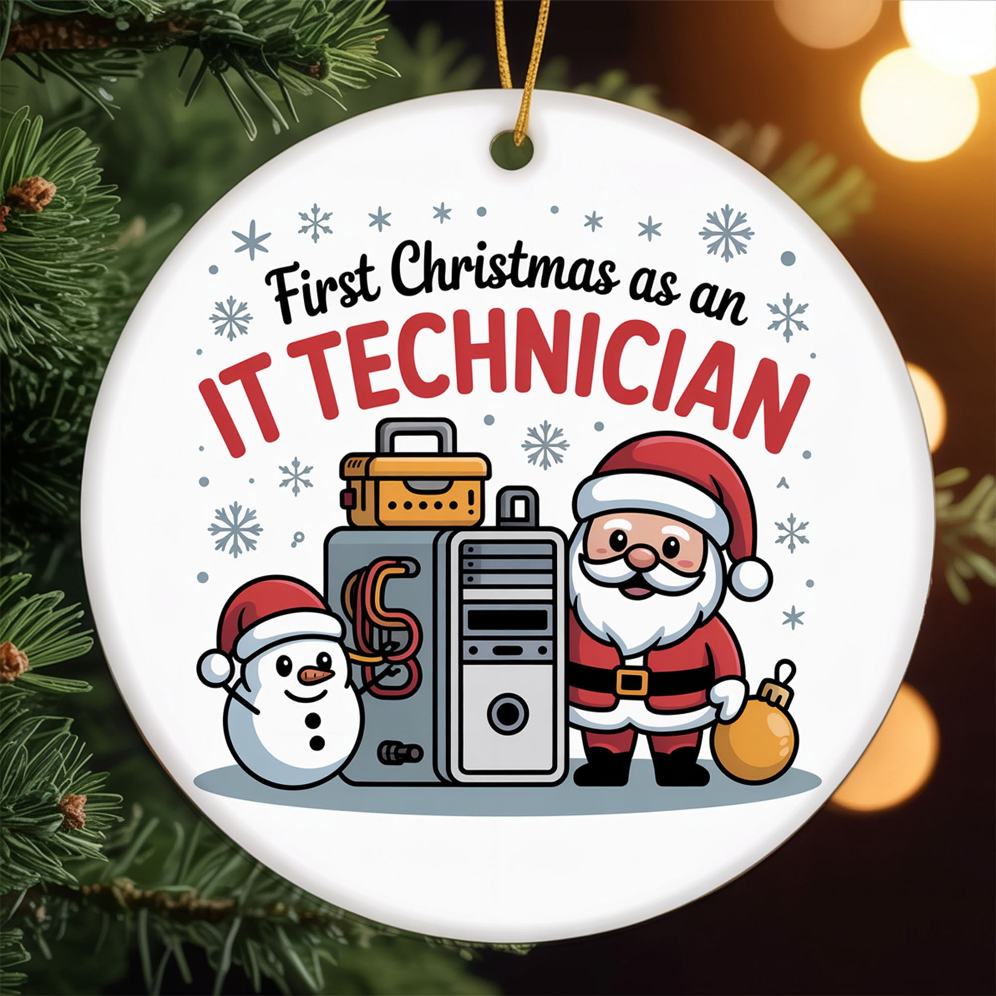 First Christmas as an IT Technician Ornament – Christmas Ceramic ...