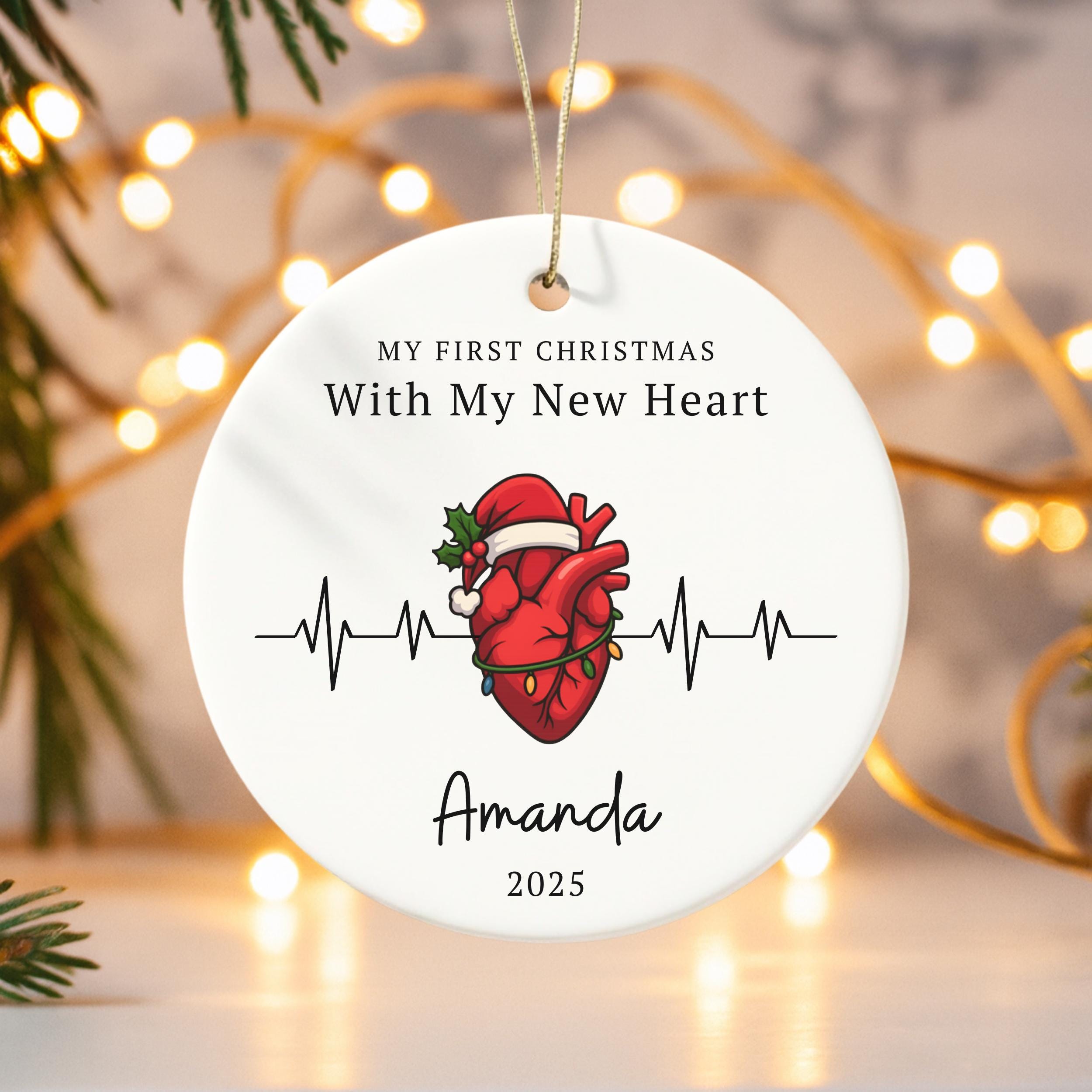 First Christmas with my New Heart Ornament Heart Transplant Christmas ...
