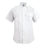 First Class 100% Polyester Short Sleeve Zippered Uniform Shirts - White ...