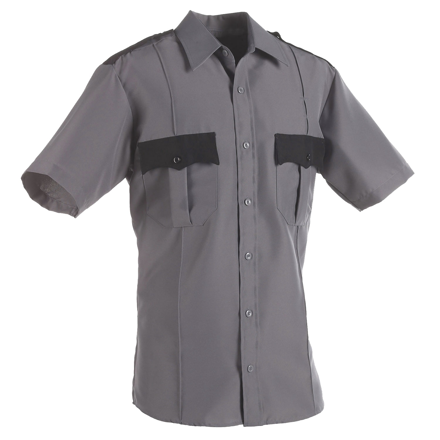 First Class 100% Polyester Two Tone Short Sleeve Uniform Shirt - Light ...