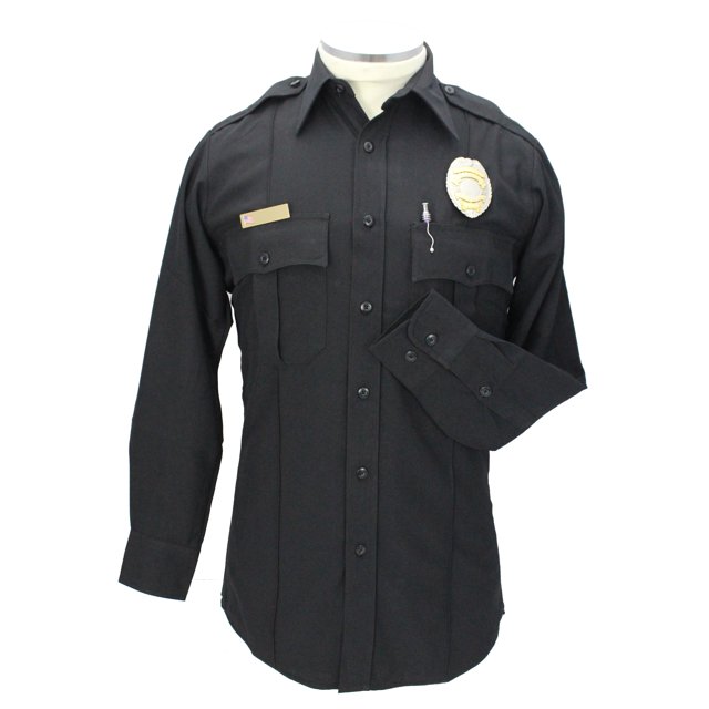 First Class Long Sleeve Poly/Rayon Uniform Shirt - Black - L - Walmart.com