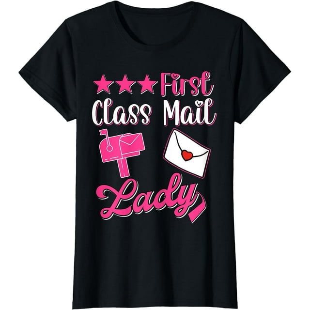 First Class Mail Lady Postal Worker Women Post Office T-Shirt - Walmart ...