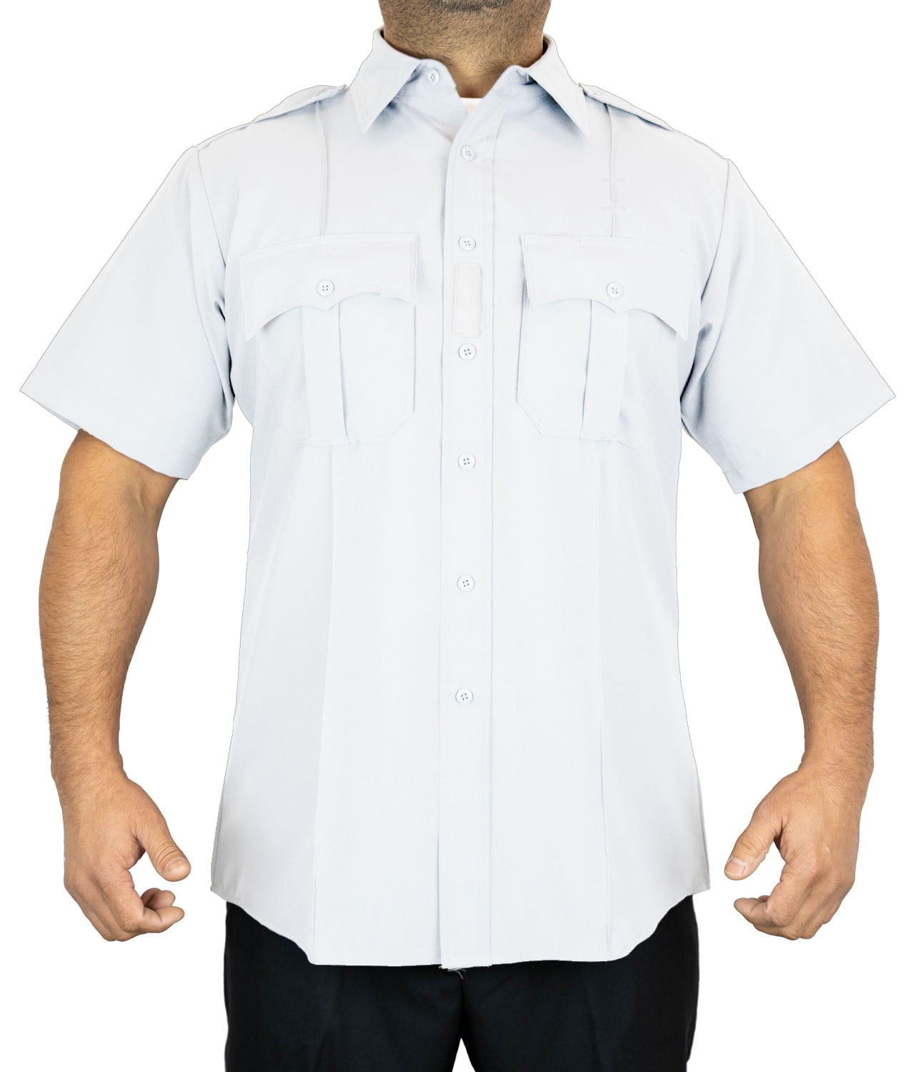 First Class Men's 100% Polyester Short Sleeve 4 Hidden Pocket Zipper ...