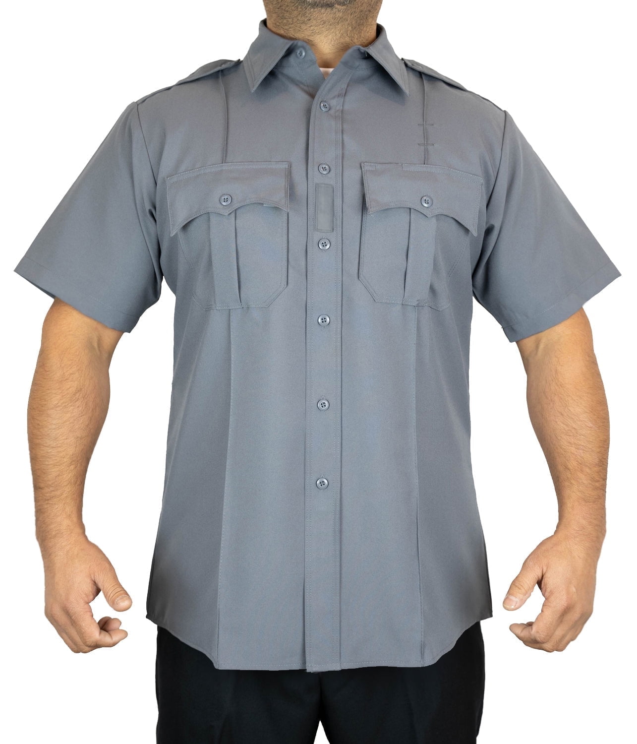 First Class Men's 100% Polyester Short Sleeve 4 Hidden Pocket Zipper ...