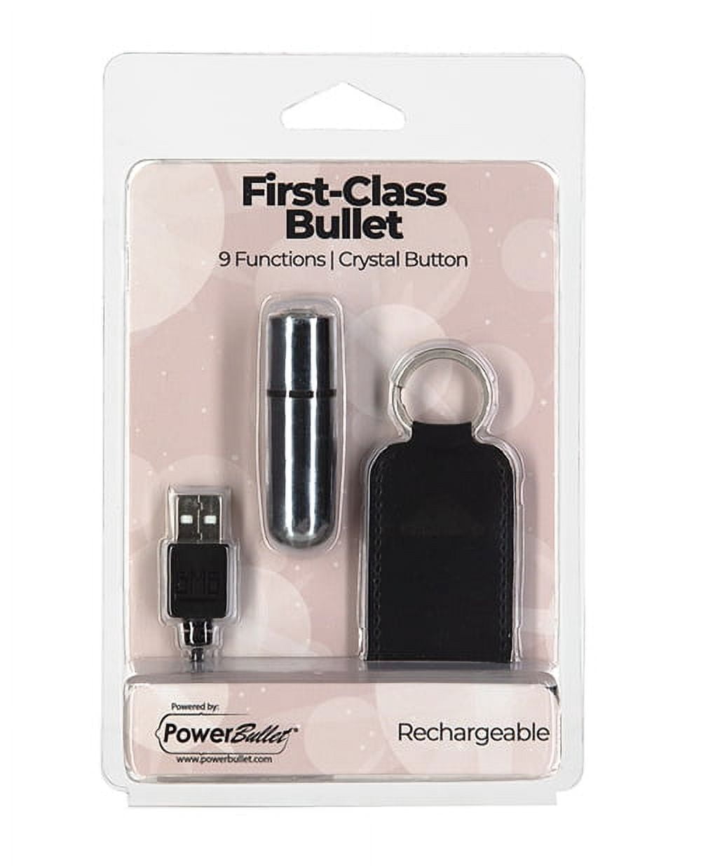 First Class Mini Rechargeable Bullet w/Crystal - 9 Functions Silver ...