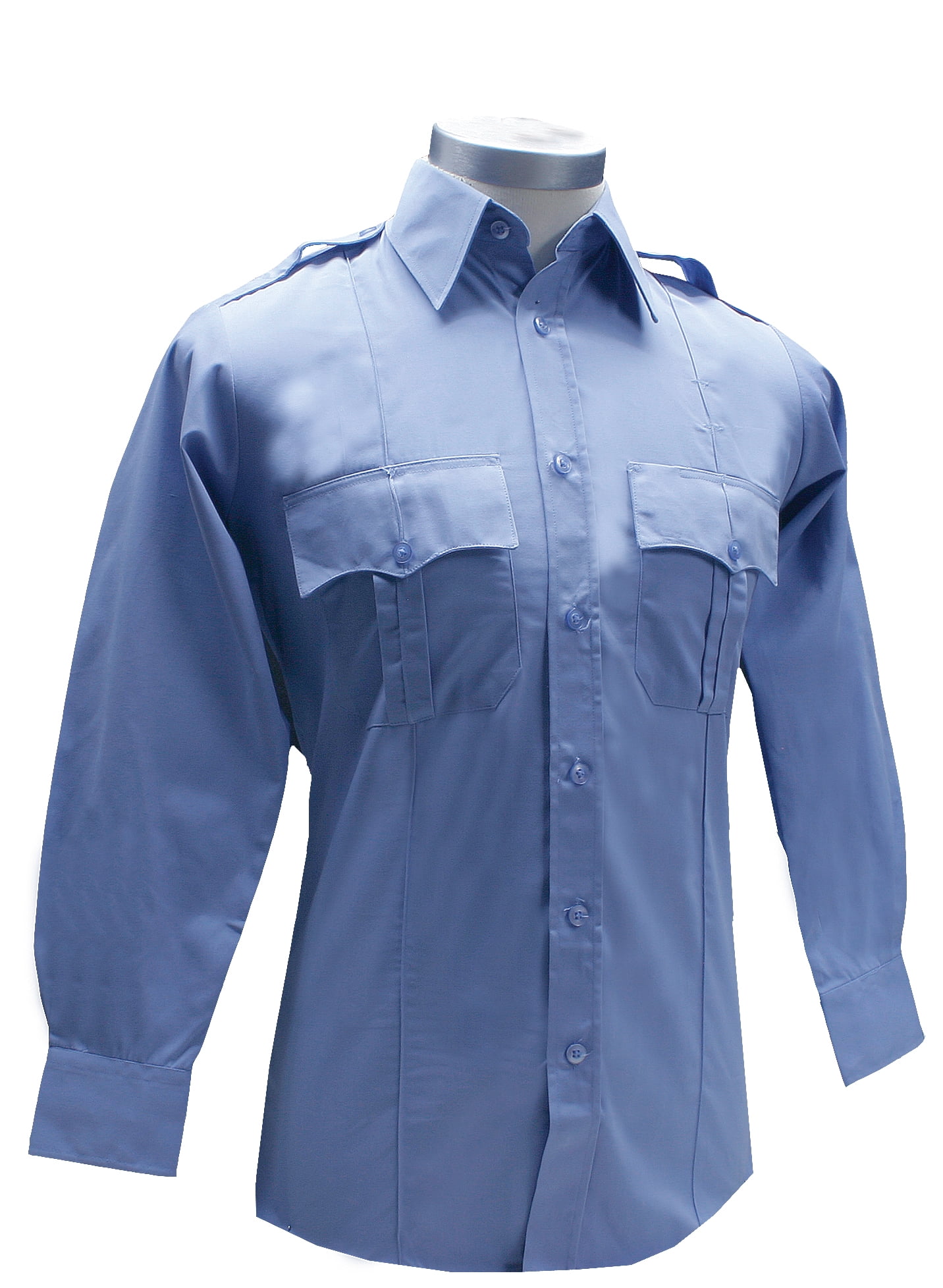 First Class Polycotton Long Sleeve Uniform Shirt - Light Blue - 4XL ...