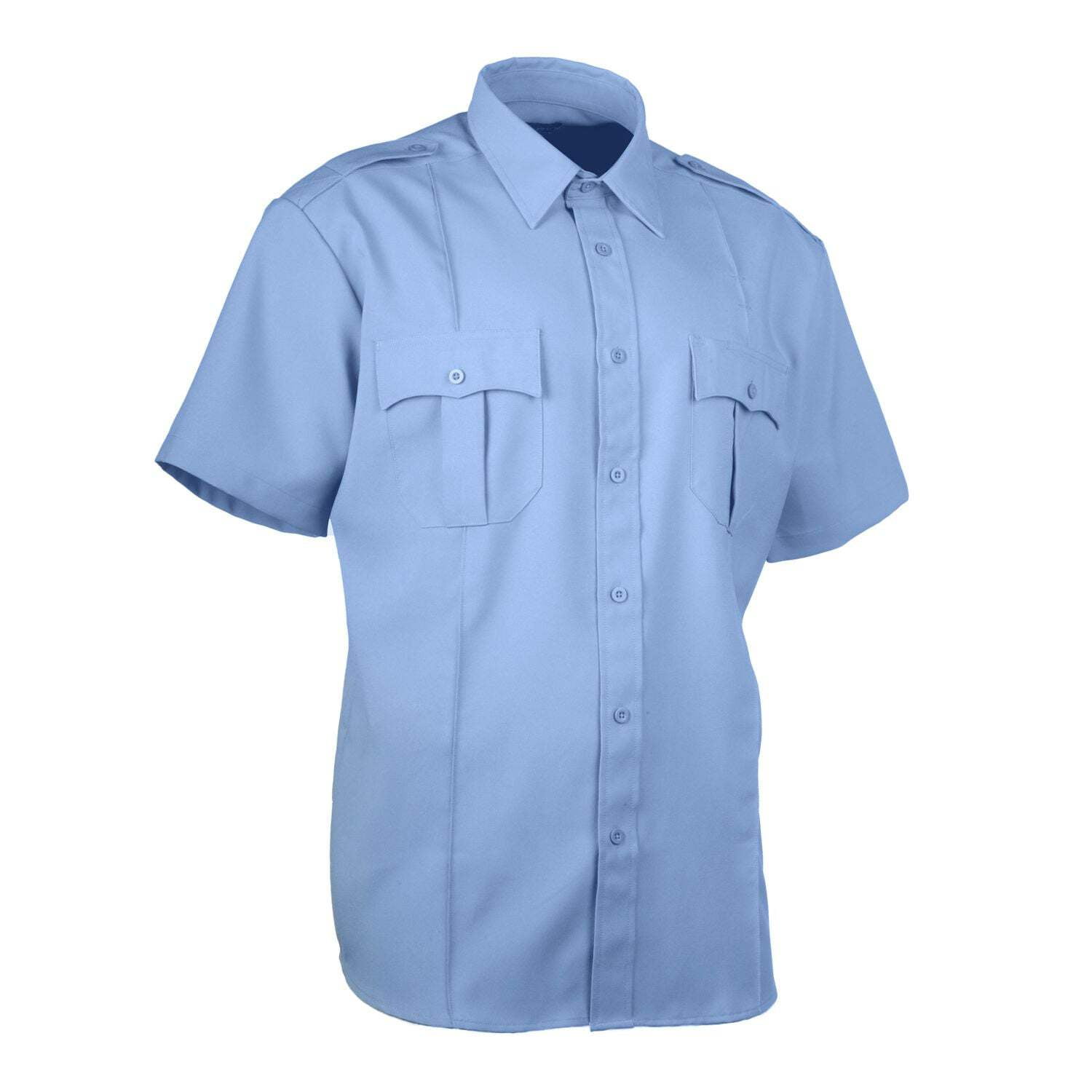 First Class Polycotton Short Sleeve Uniform Shirt - Light Blue - M ...