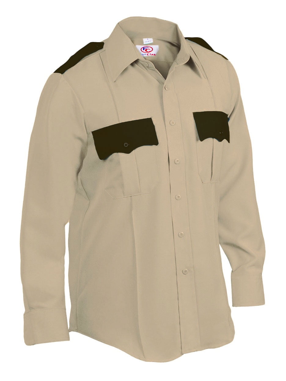 First Class Two Tone Long Sleeve Uniform Shirt - Tan - 3XL - Walmart.com