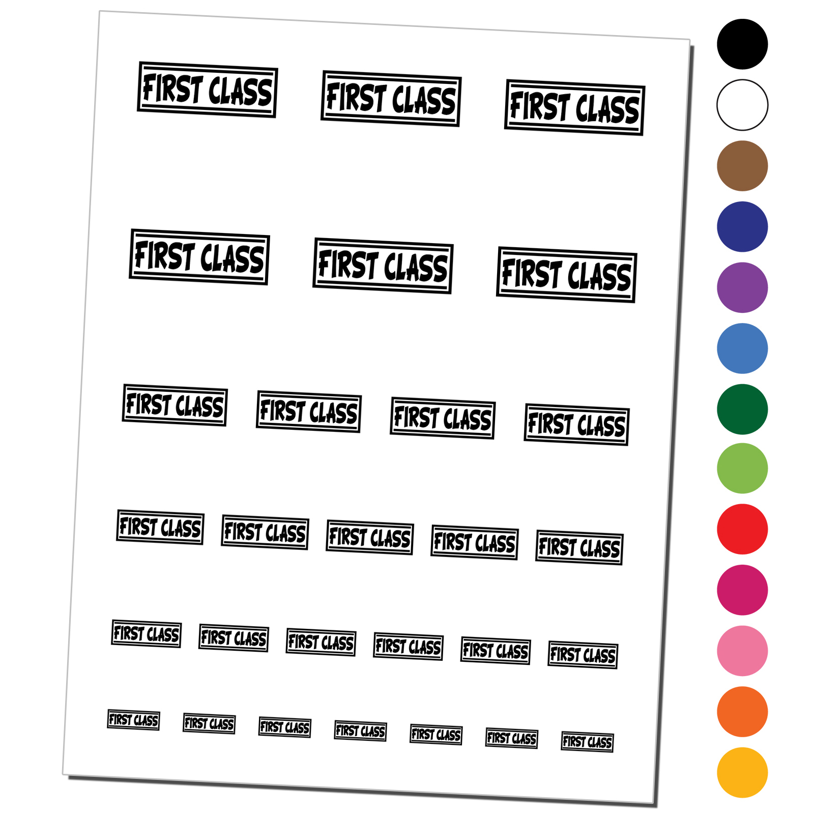 First Class with Border Mail Water Resistant Temporary Tattoo Set Fake ...