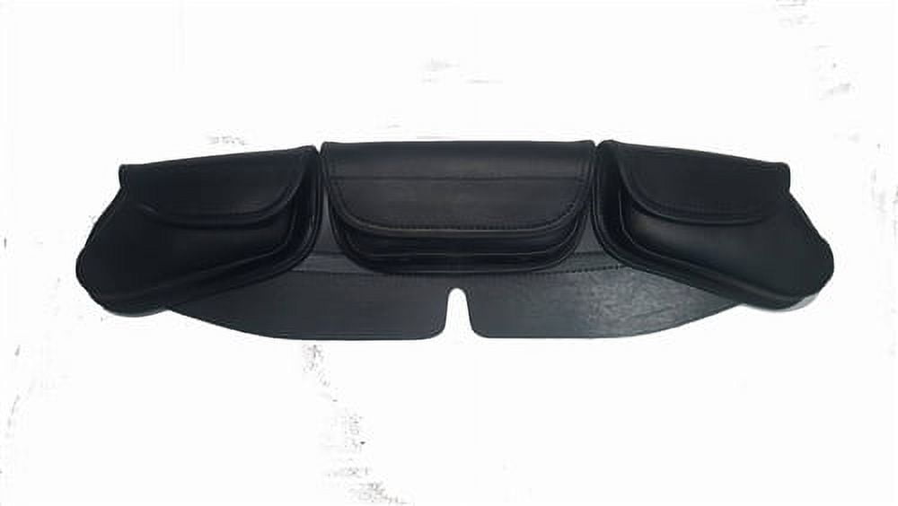 First Classics 3-Piece Black Leather Windshield Bag Set for Motorcycles ...