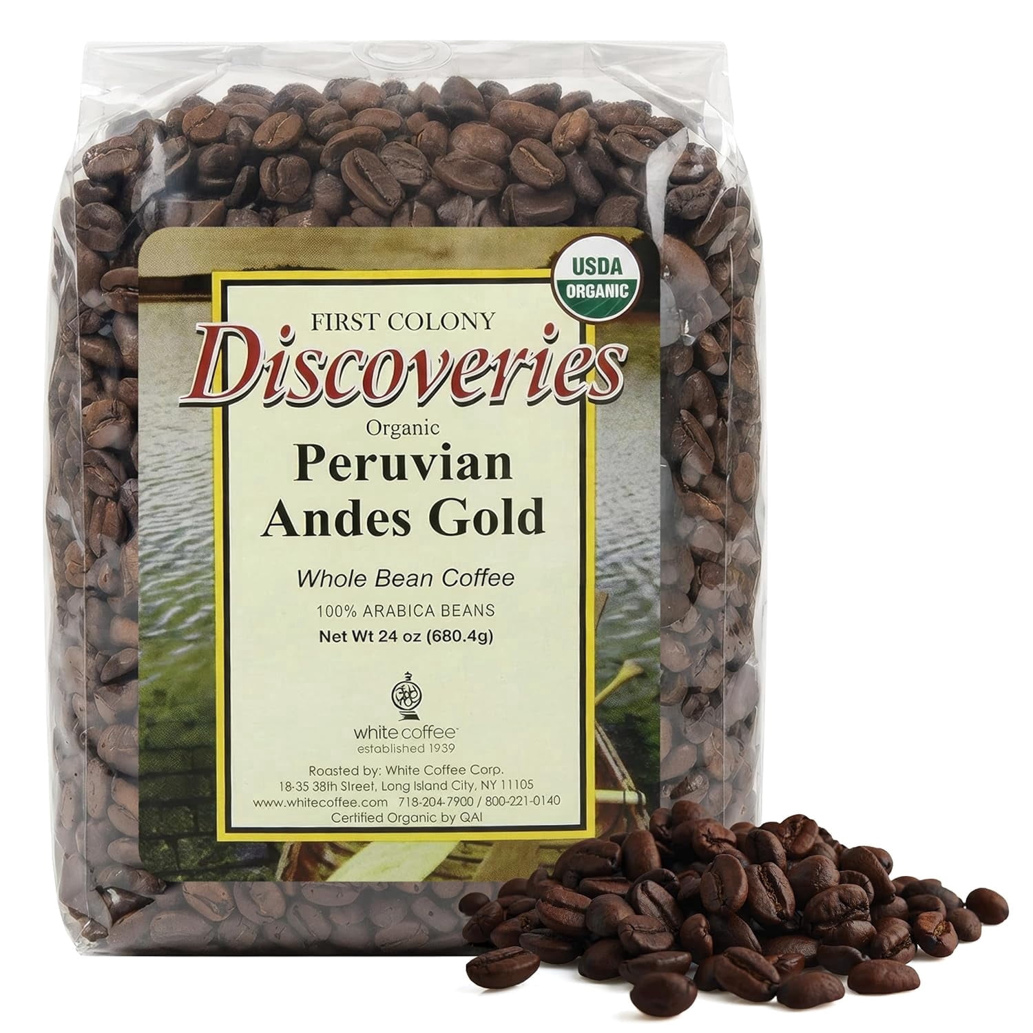 First Colony Coffee Peruvian Andes Gold Whole Bean Coffee - 24 Ounce ...