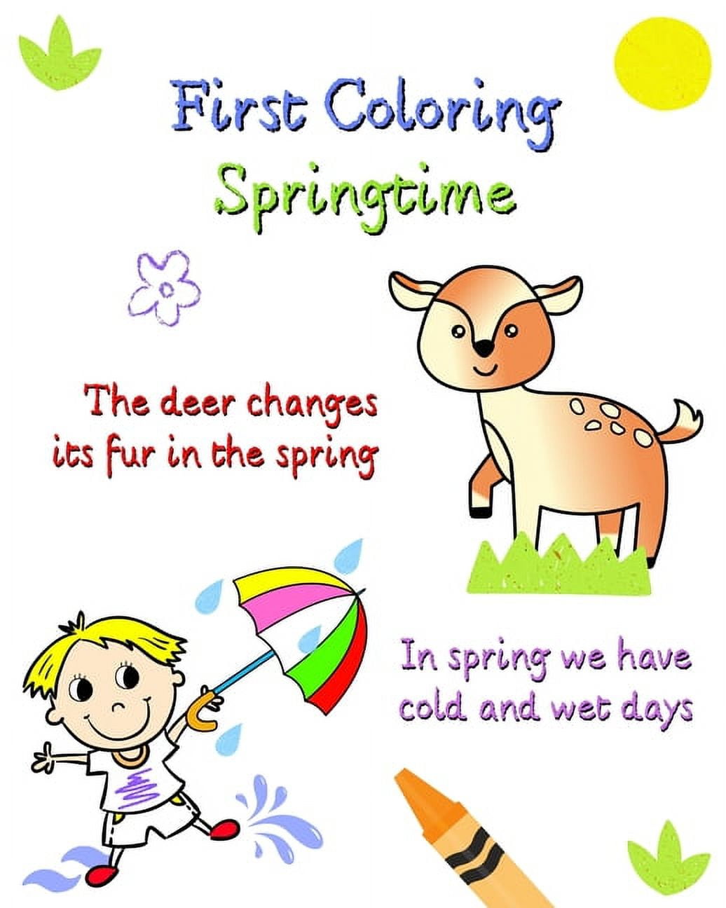 First Coloring Springtime: Pages with spring illustrations with simple ...