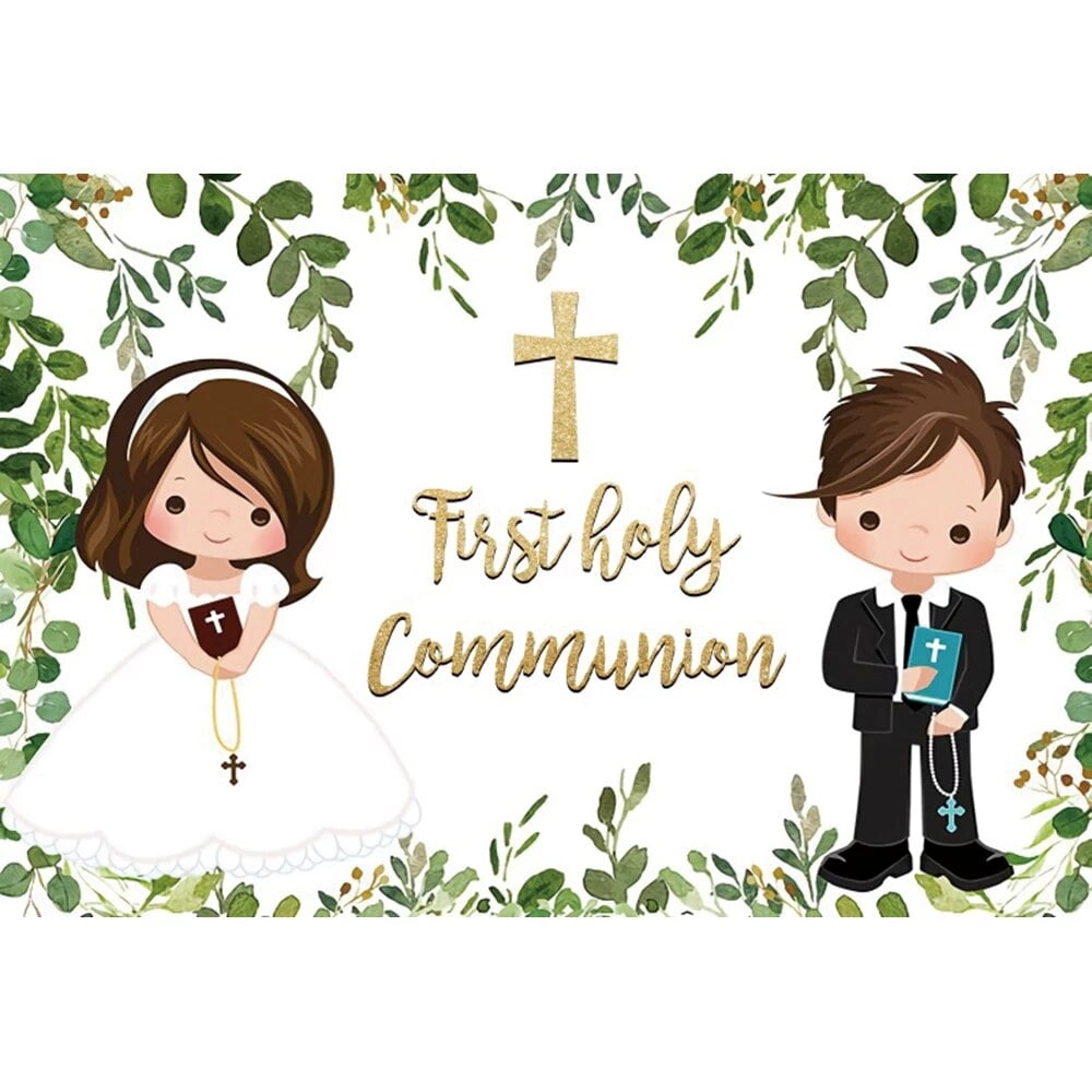 First Communion Backdrop God Bless Boys Baptism Baby Shower Birthday ...