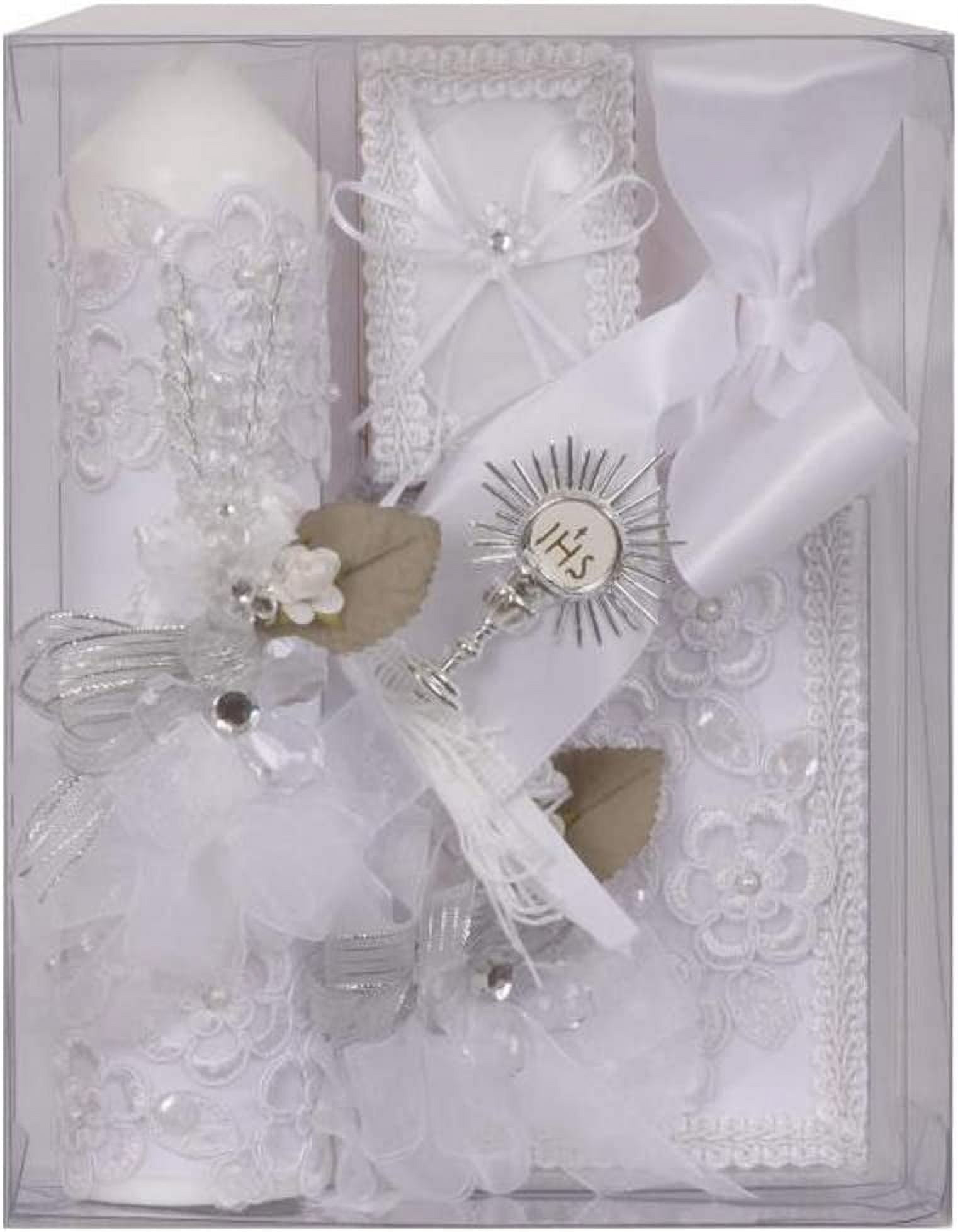 First Communion Candle Box Gift 5 Pc Set for Boys English Missal ...