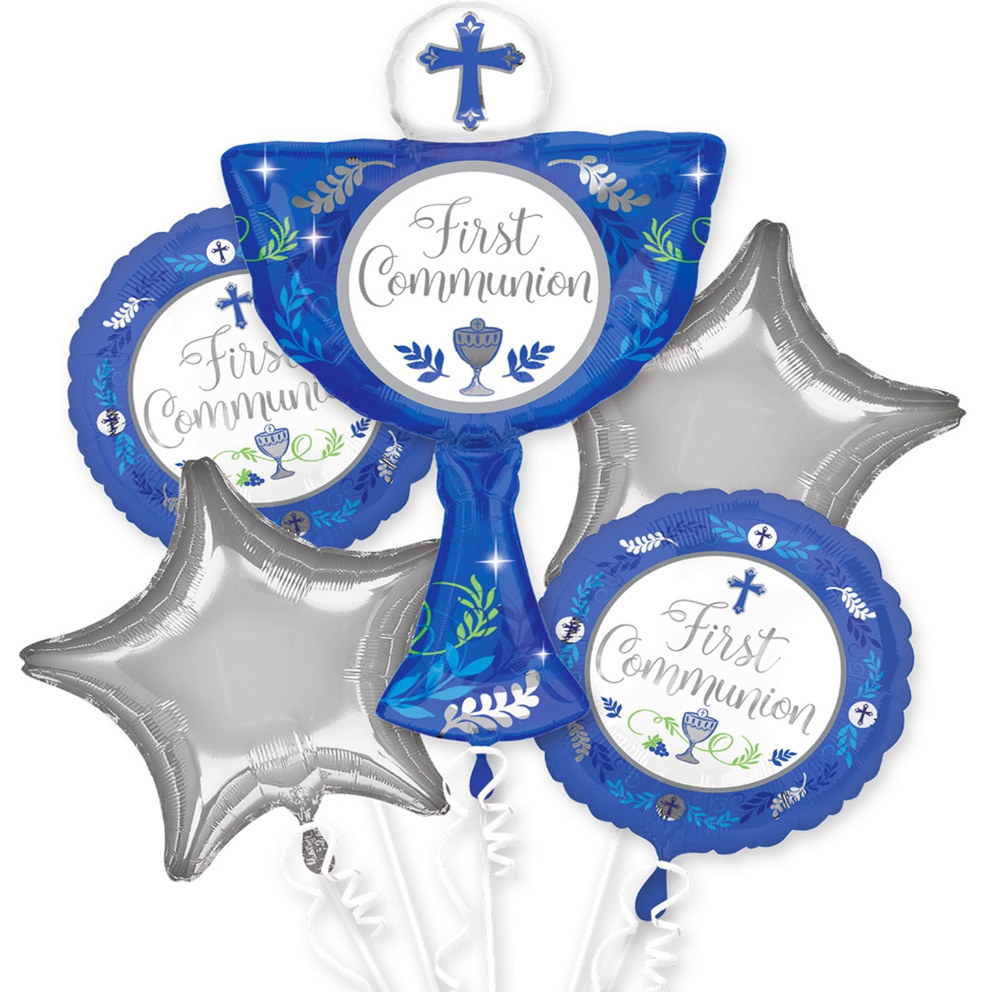 First Communion Cup Blue Balloon Bouquet - Walmart.com