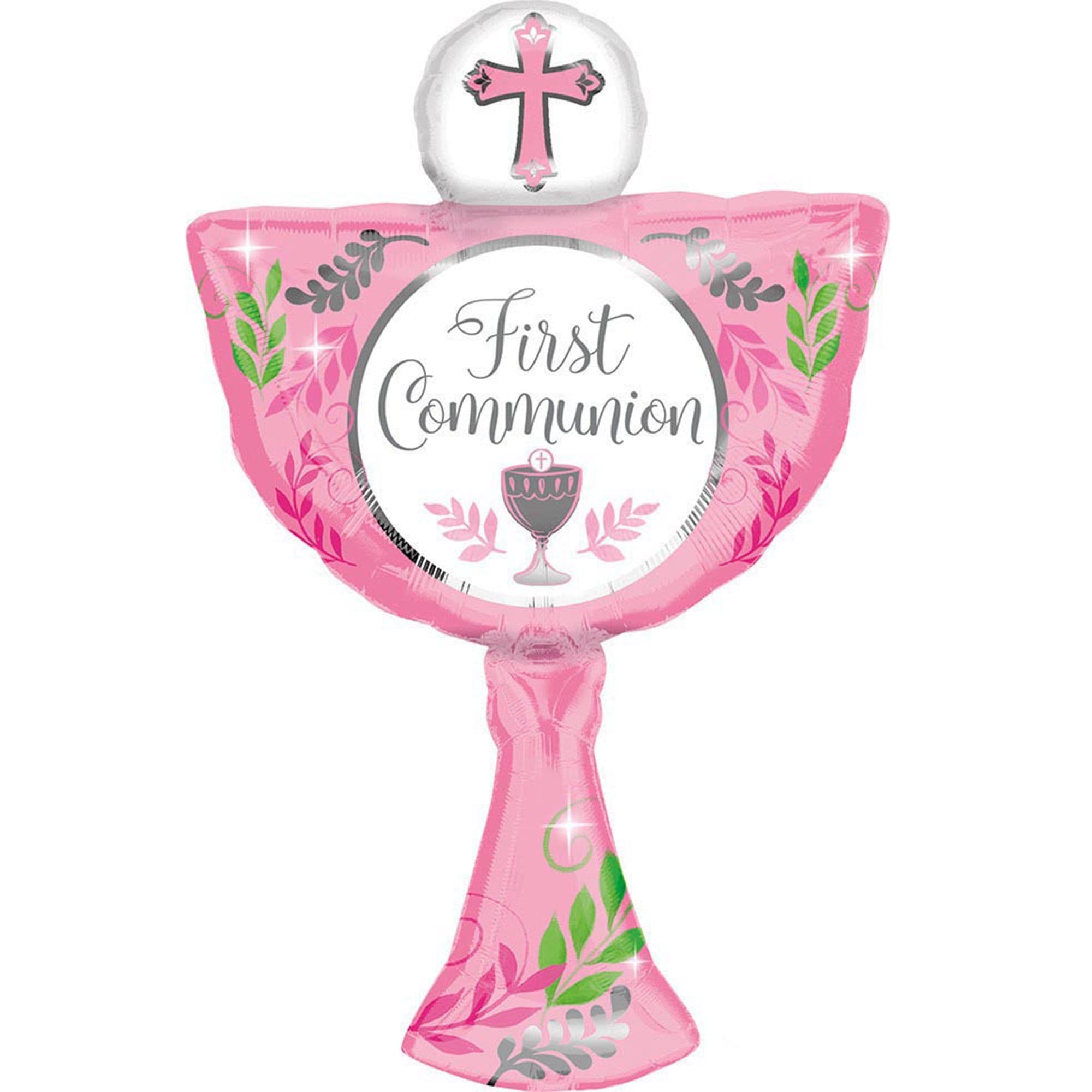 First Communion Cup Pink Balloon 31" - Walmart.com