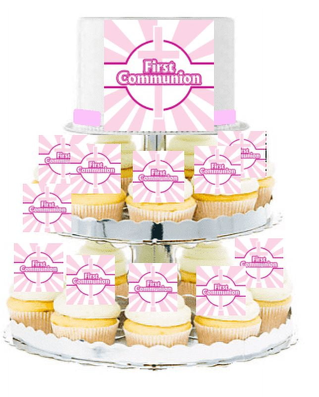 First Communion Edible Photo Toppers & Edible Cupcake Decoration Kit ...