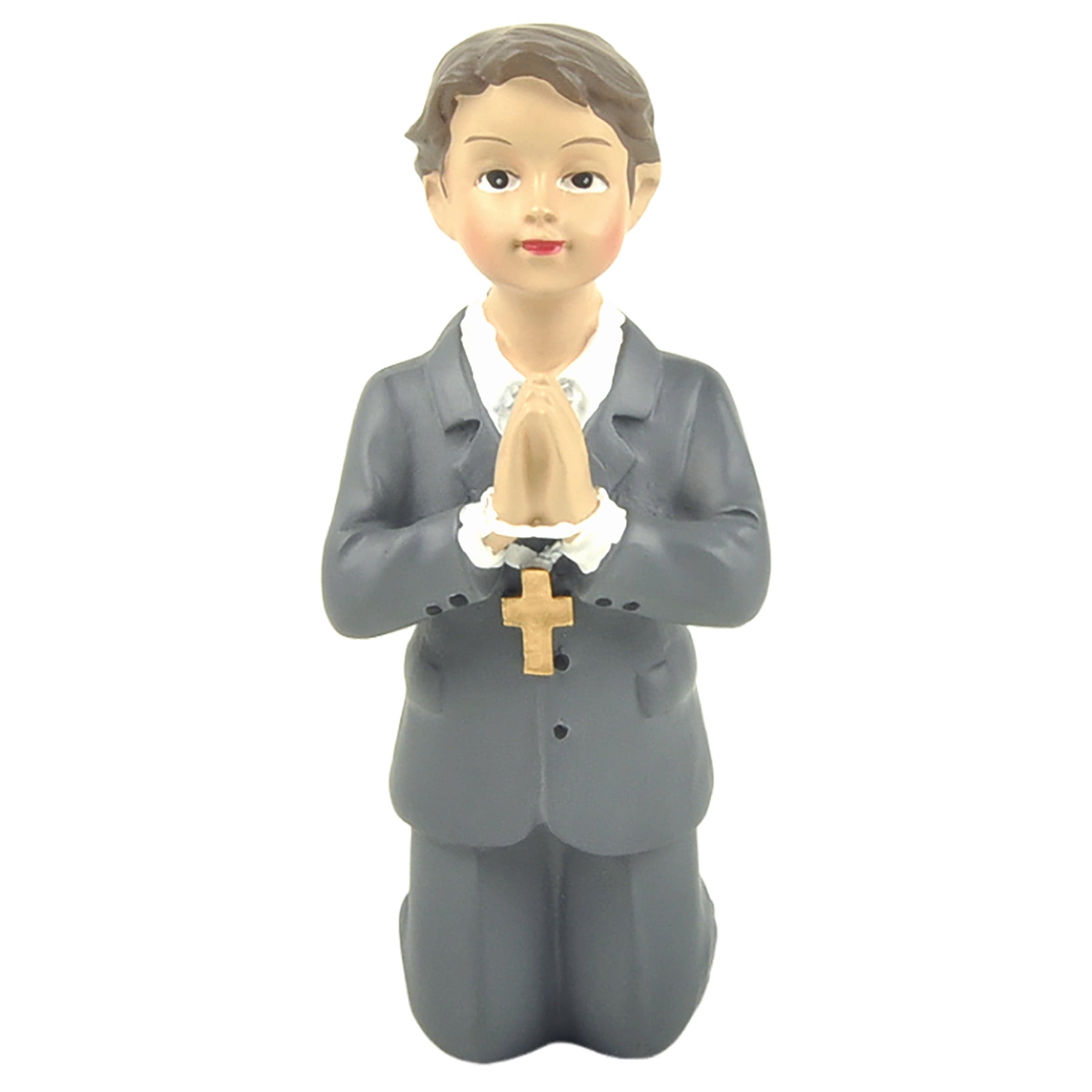 First Communion Gifts for Boys - 3.94" Praying Boy Resin Statue ...