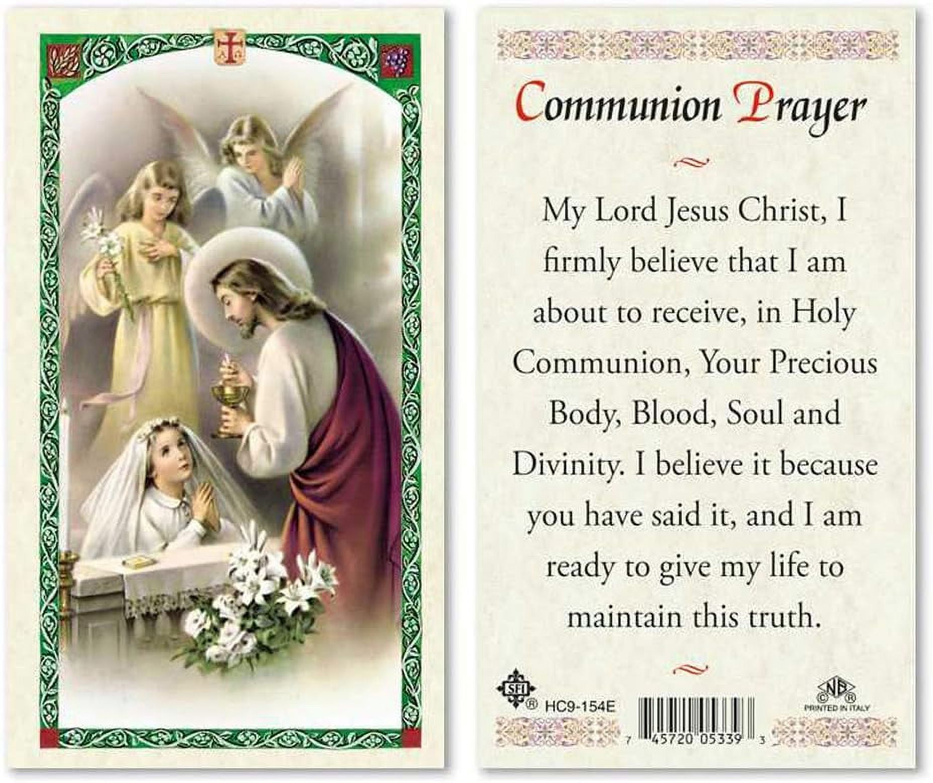 First Communion Prayer for Girls Laminated Prayer Cards - Pack of 25 ...