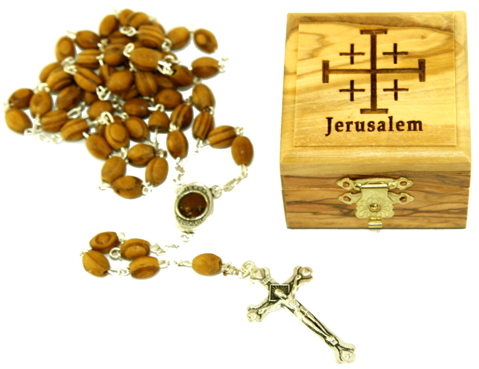 First Communion Rosary and Box from Bethlehem Olive wood (Jerusalem ...