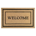 First Concept 18 in. W X 30 in. L Black/Brown Welcome Coir Door Mat ...
