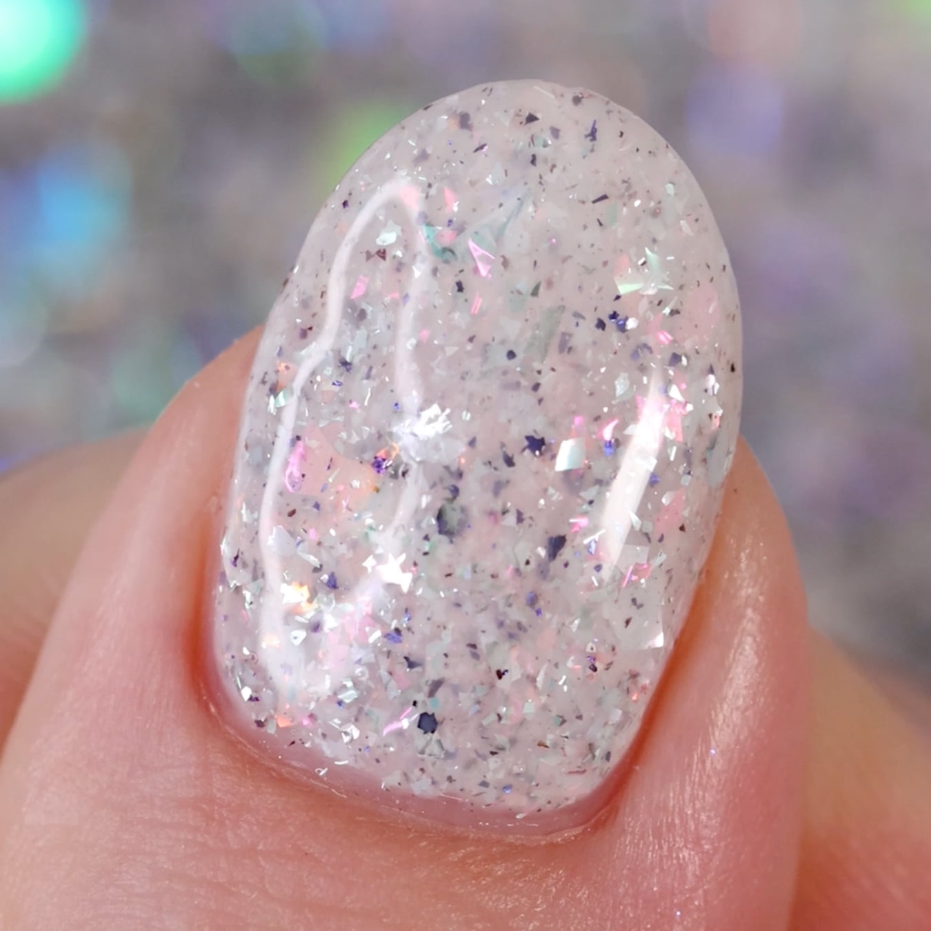 Whats Up Nails - First Dash Nail Polish White with Iridescent Flakies ...