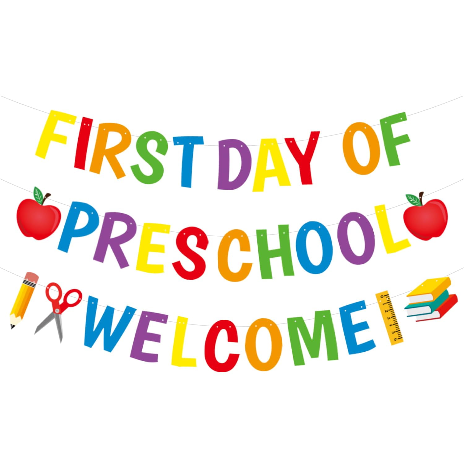 First Day of CORNET Preschool Banner Decorations, Back to Preschool ...