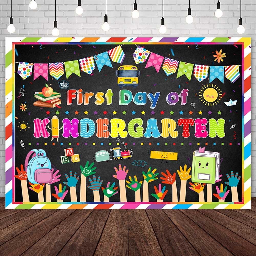 First Day of Kindergarten Backdrop Welcome Back to School Photography ...