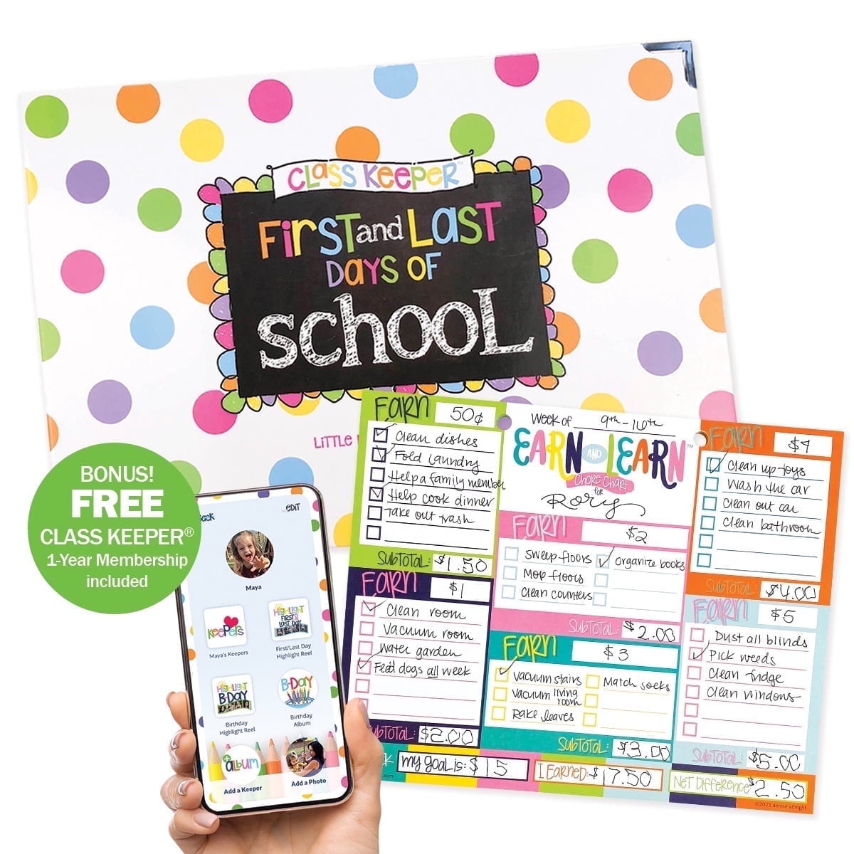 Class Keeper® School Days Memory Book & Chore Chart Bundle + BONUS App ...