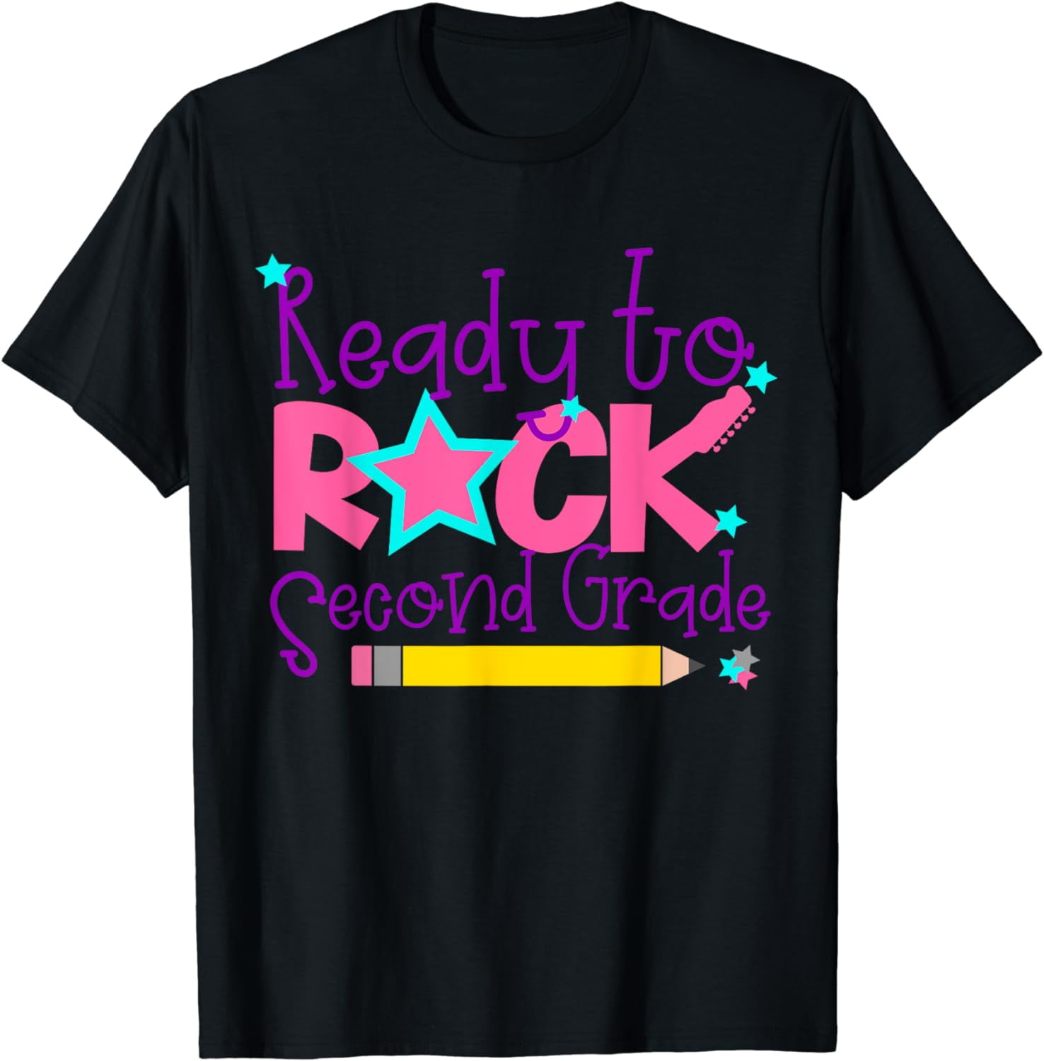 First Day Of 2nd Grade Ready To Rock Second Grade Girls Kids T-Shirt ...