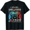 First Day Of 4Th Grade Level Unlocked Game Back To School T-Shirt ...