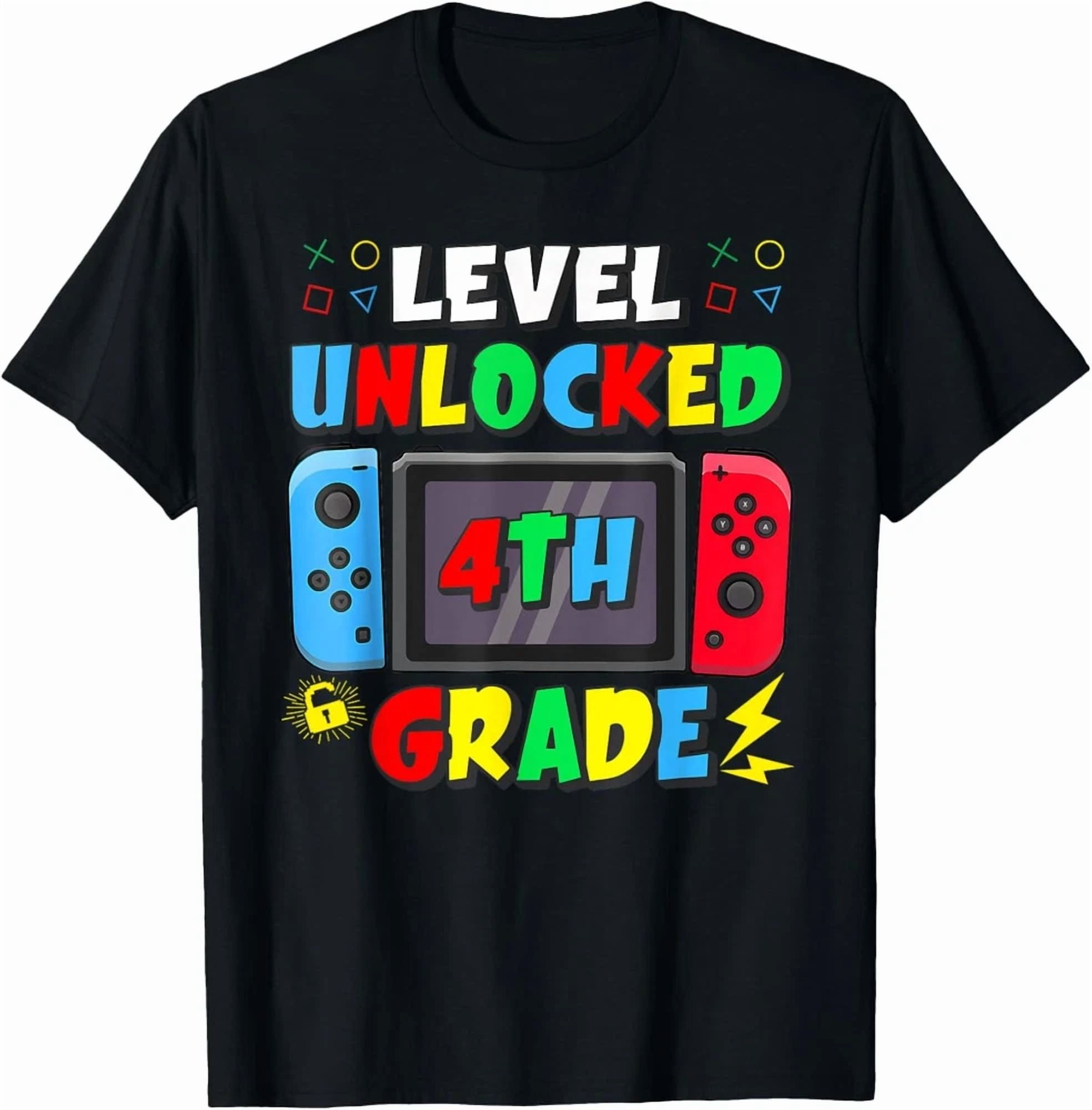 First Day Of 4th Grade Design Funny School Game Teacher Student Unisex ...