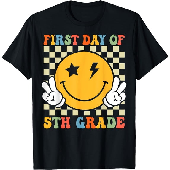 First Day Of 5Th Grade Retro Back To School Girls T-Shirt - Walmart.com