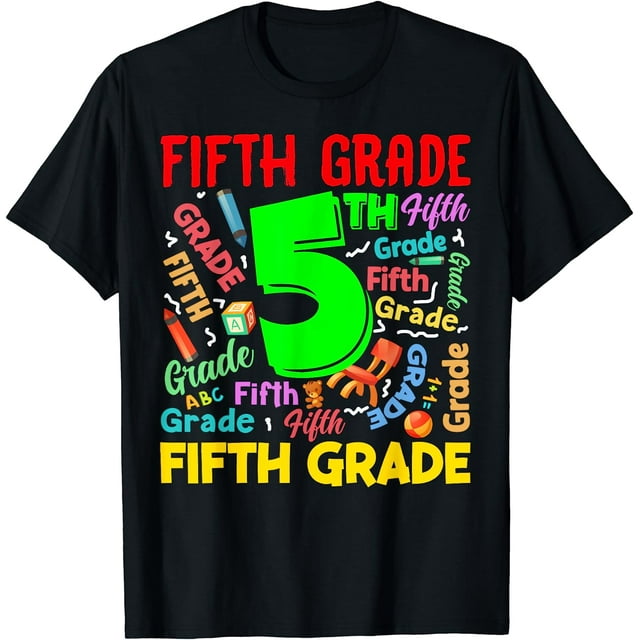 First Day Of Fifth 5th Grade Back To School Teacher Student T-Shirt ...