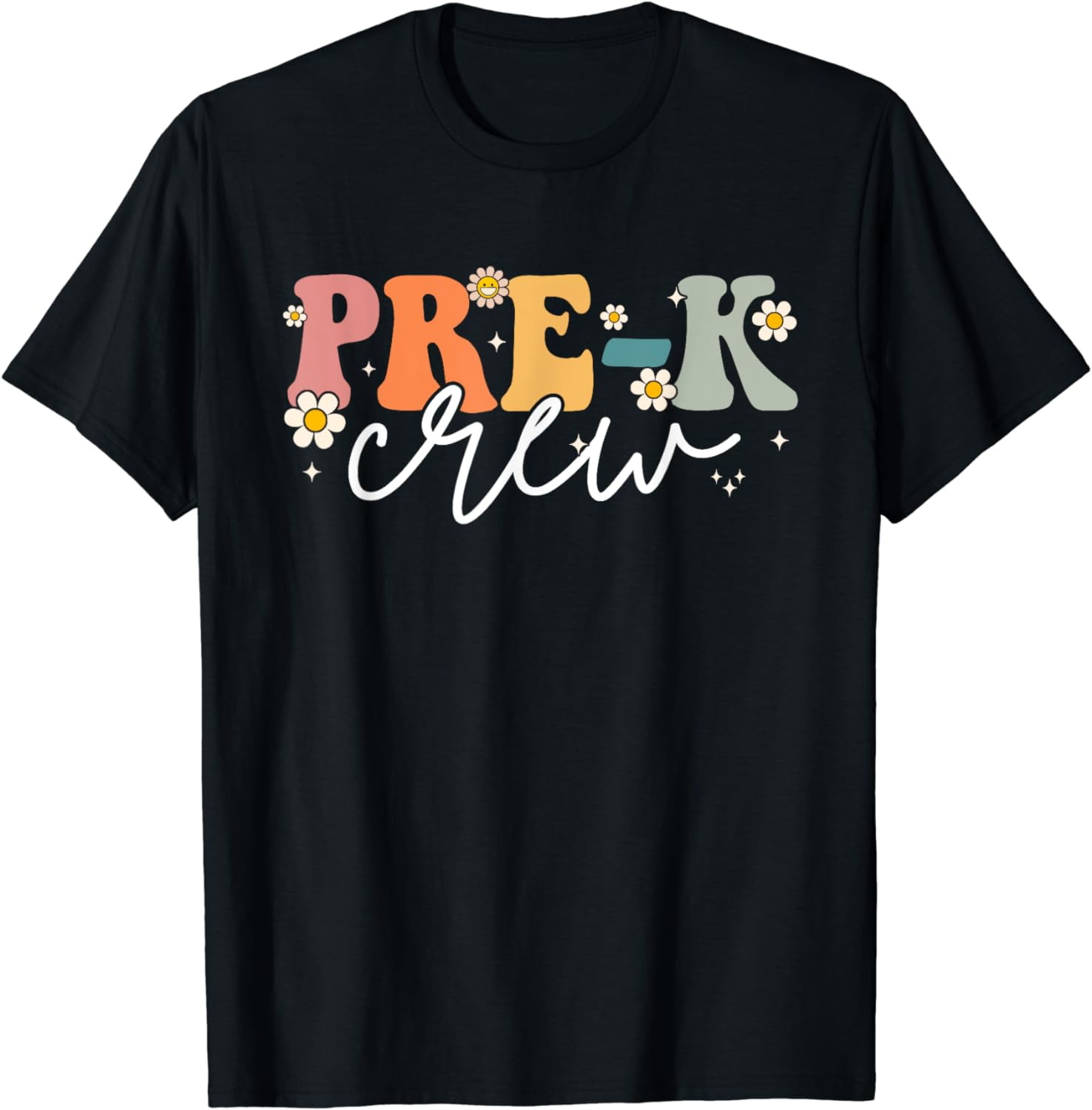 First Day Of Pre K Crew Groovy Back To School Teacher T-Shirt - Walmart.com