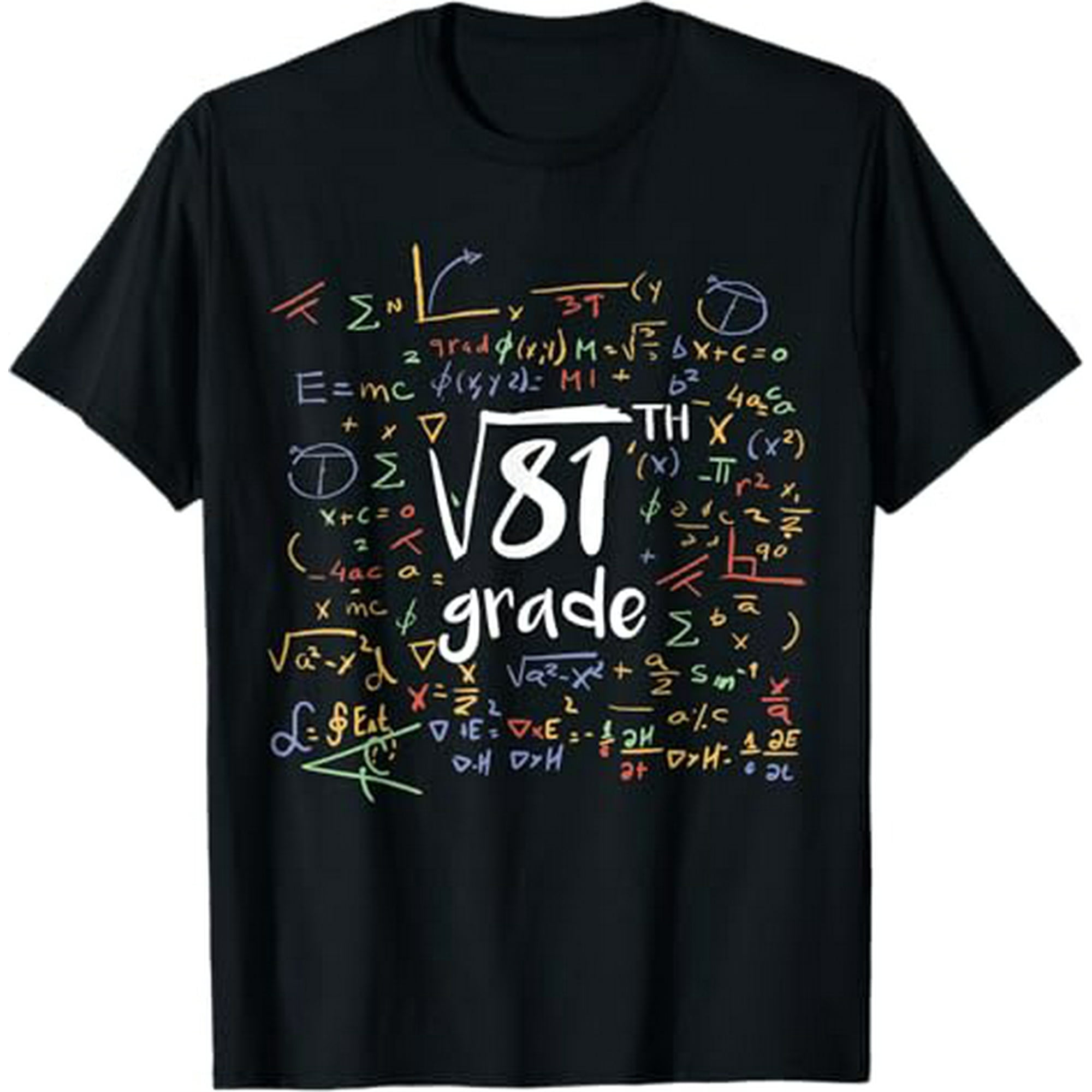 First Day Of School 9th Grade Square Root Of 81 Math Teacher T-Shirt ...
