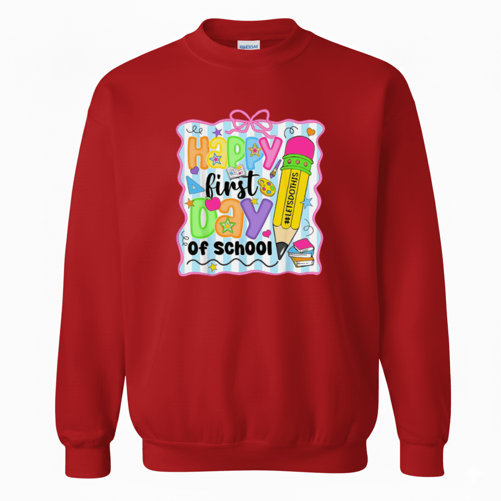 First Day Of School Pencil Teacher Student Classroom Fun Graphic ...